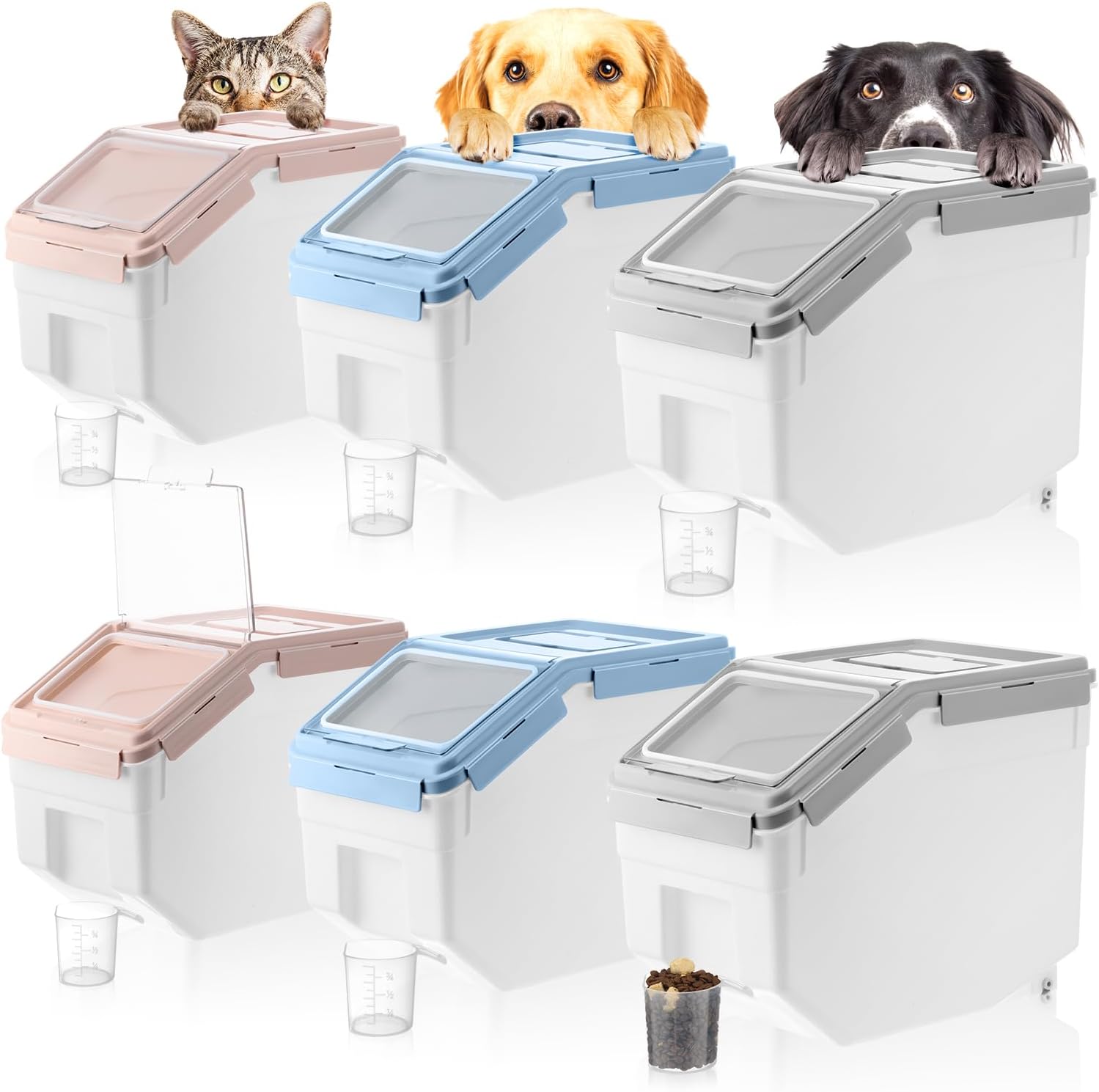 Pet Supplies : Talltalk 6 Pack Dog Food Storage Containers, Large ...