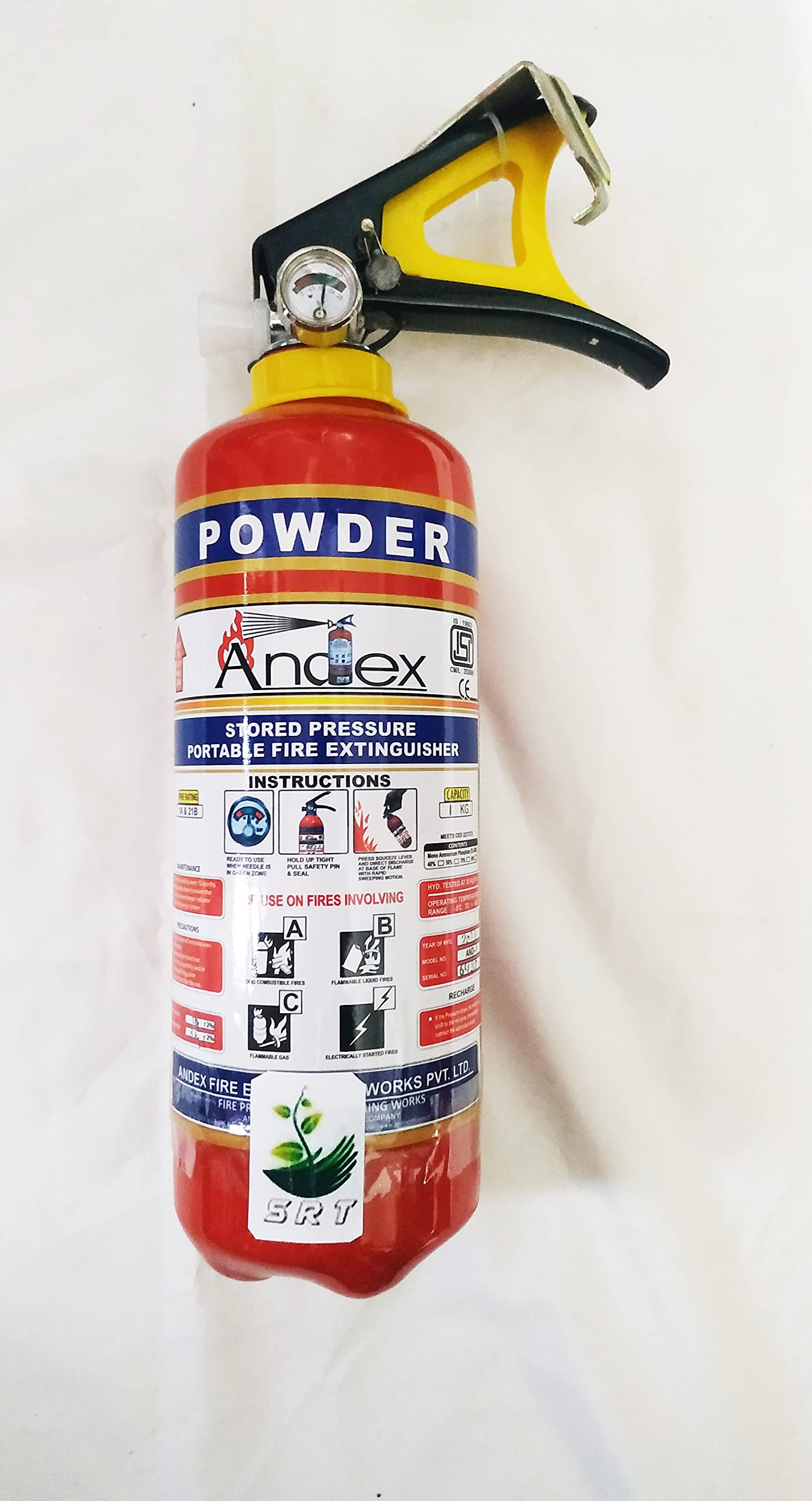 Buy SRT ANDEX Fire Prime ABC Powder Type 1 Kg Fire Extinguisher Online ...