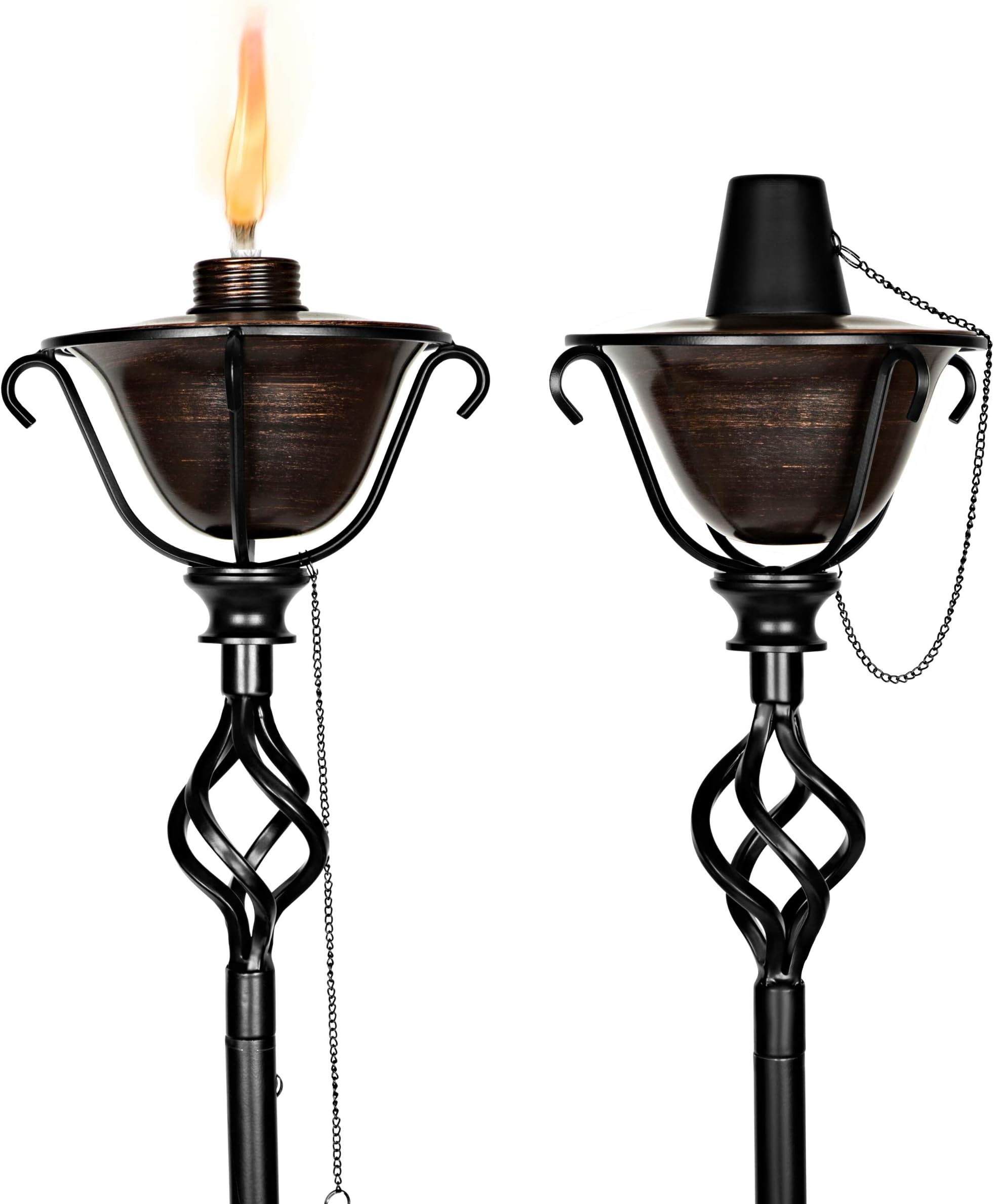 Amazon.com: BIRDROCK HOME 2 Pack Outdoor Wide Conical Tabletop Torches ...
