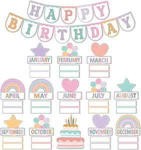 Amazon.com: Sereliy 56-Piece Happy Birthday Bulletin Board Set ...