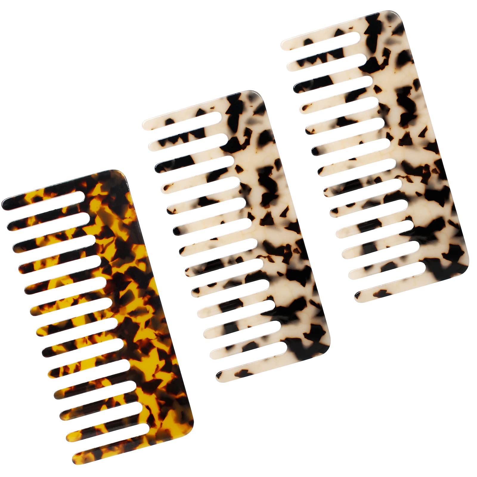 3 PCS Large Hair Detangling Comb, Wide Tooth Comb Detangling Styling ...