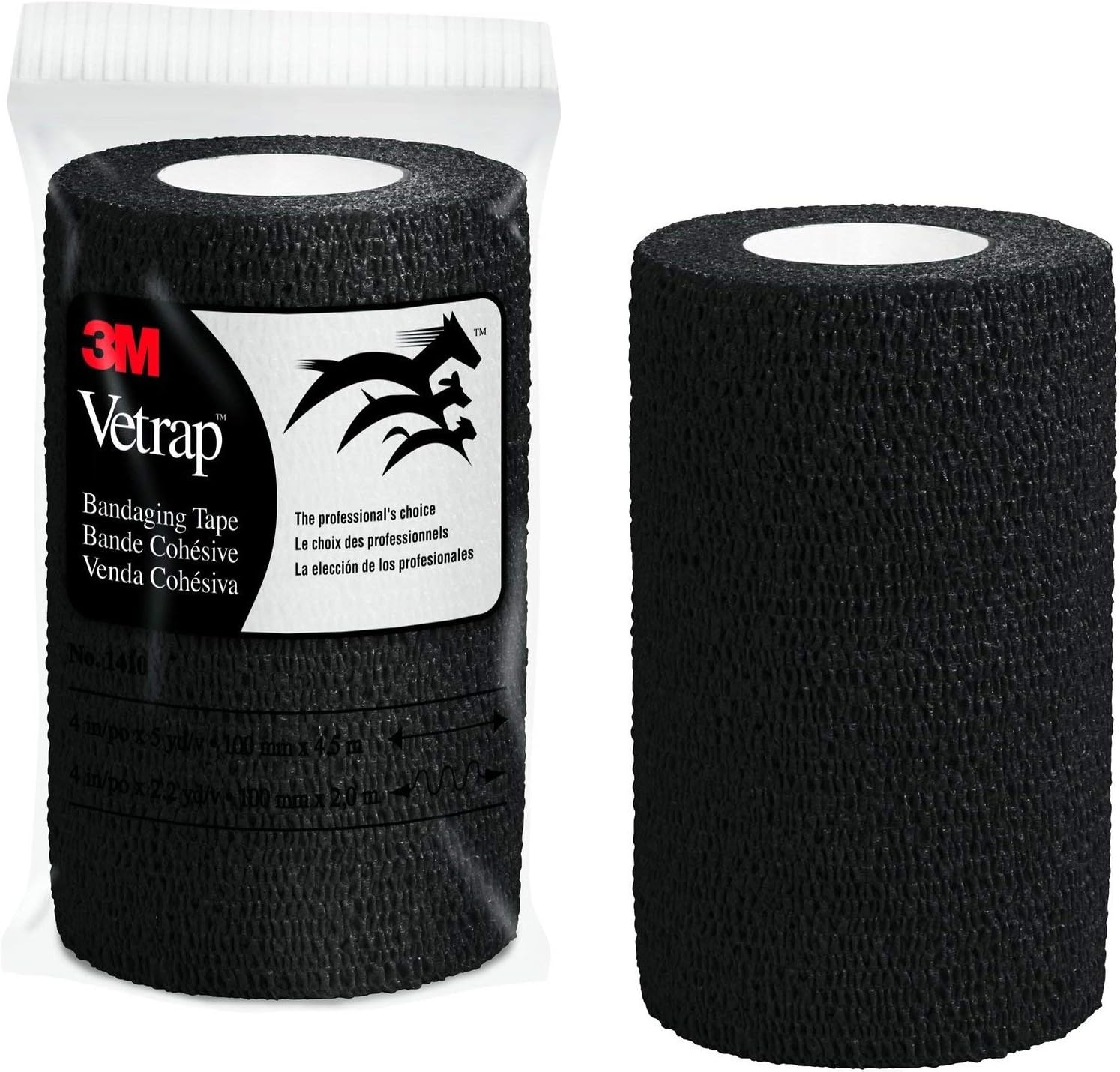 Amazon.com: 3M Vetrap 4" Bandaging Tape, 4" x 5 Yards (Black, Single ...