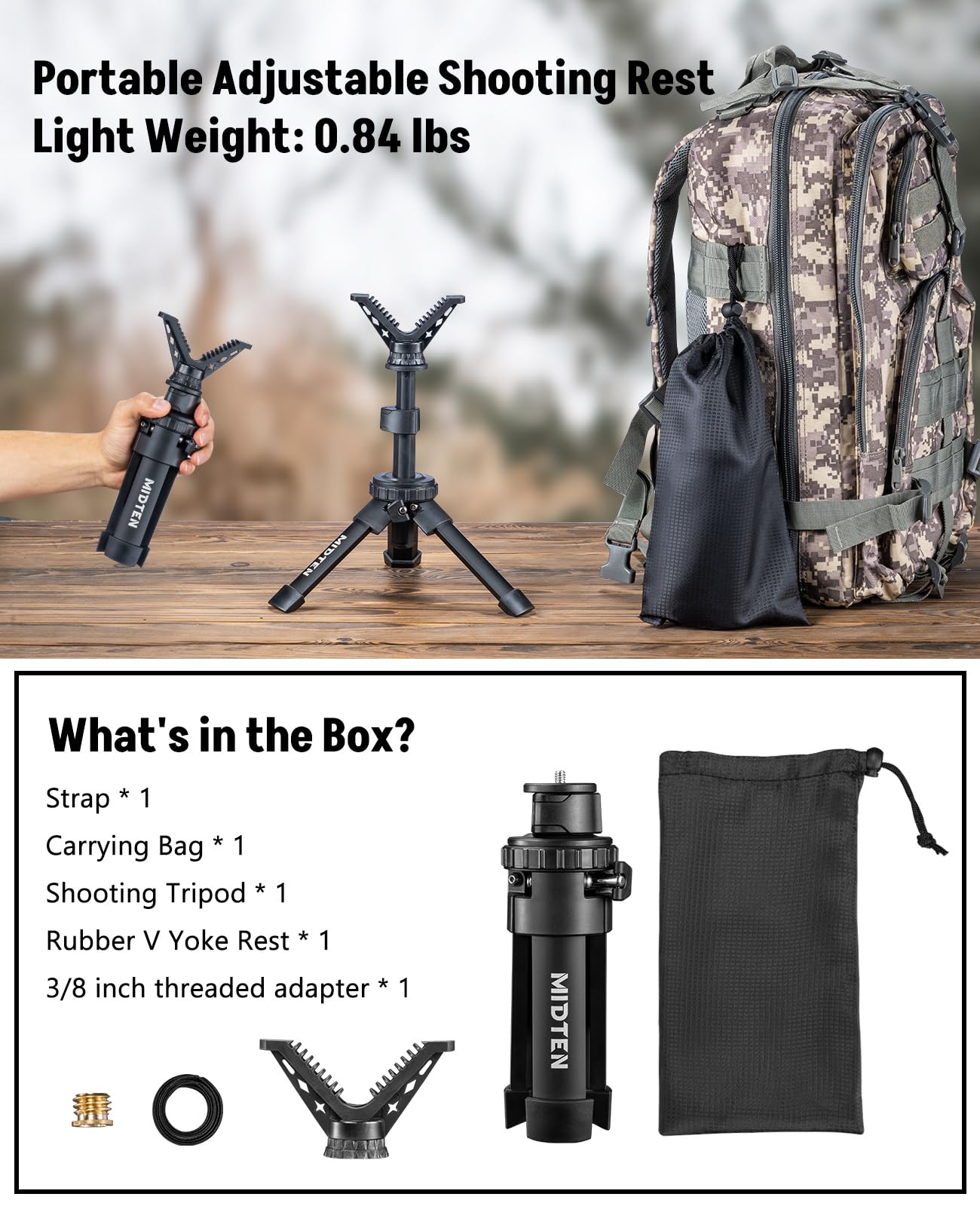 Snapklik.com : MidTen Portable Shooting Rest Tripod Rifle Stand For ...