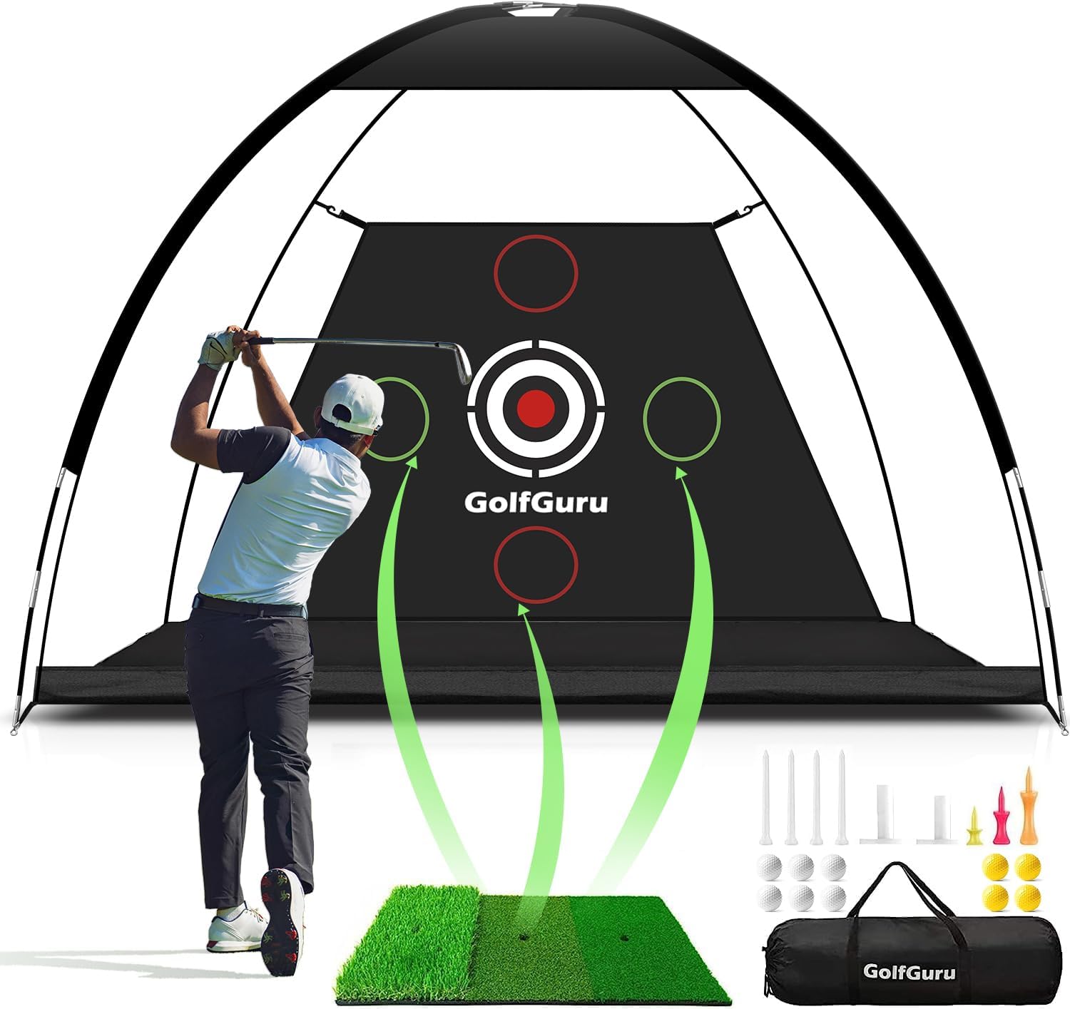 Amazon.com : Golfguru Golf Net, 10x7ft All in 1 Multi-Target Golf ...