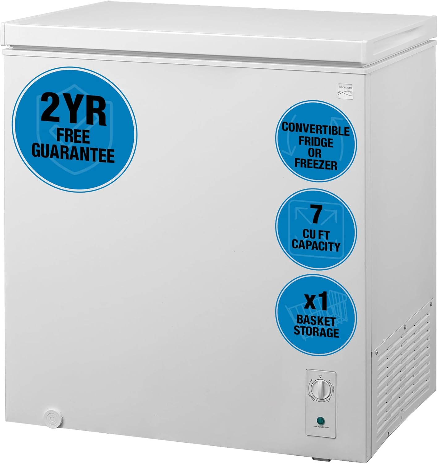 Amazon.com: Kenmore Fully Convertible Freezer/Refrigerator 7 Cu Ft Deep ...