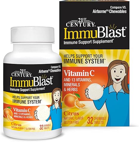 Amazon.com: 21st Century Immublast Chewable Tablets, Citrus 32 Count ...