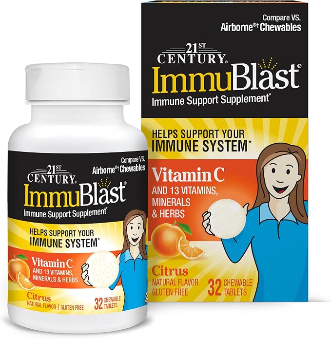 Amazon.com: 21st Century Immublast Chewable Tablets, Citrus 32 Count ...