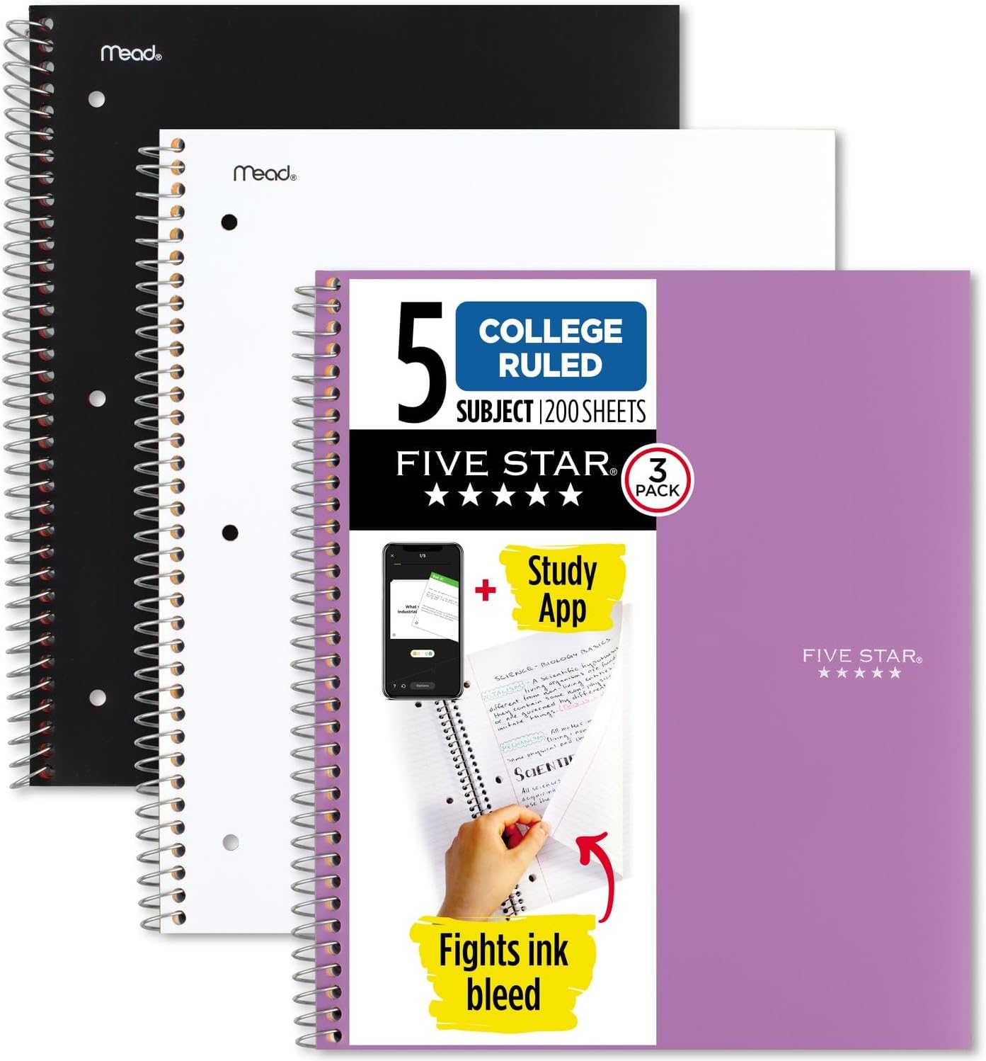 Amazon.com : Left Handed Spiral Notebooks College Ruled [3 Pack, 100 ...