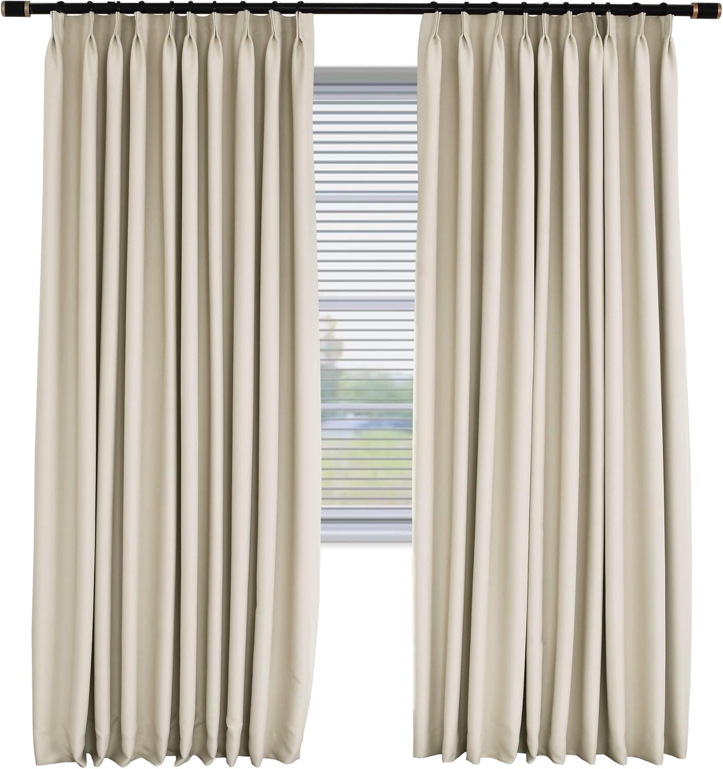 Fcosie 52" W x 84" L Pinch Pleated Drapes for Traverse Rod | Triple ...