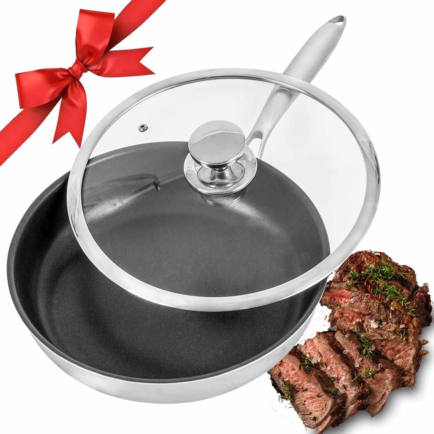 Amazon.com: AUDANNE Non-stick Frying Pans with Lid, 12 inch Non Stick ...