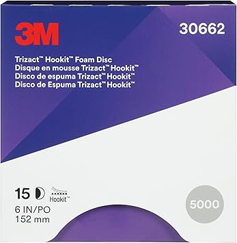Amazon.com: Trizact 3M Trizact Hookit Foam Disc, 30662, 6 in, P5000, 15 ...