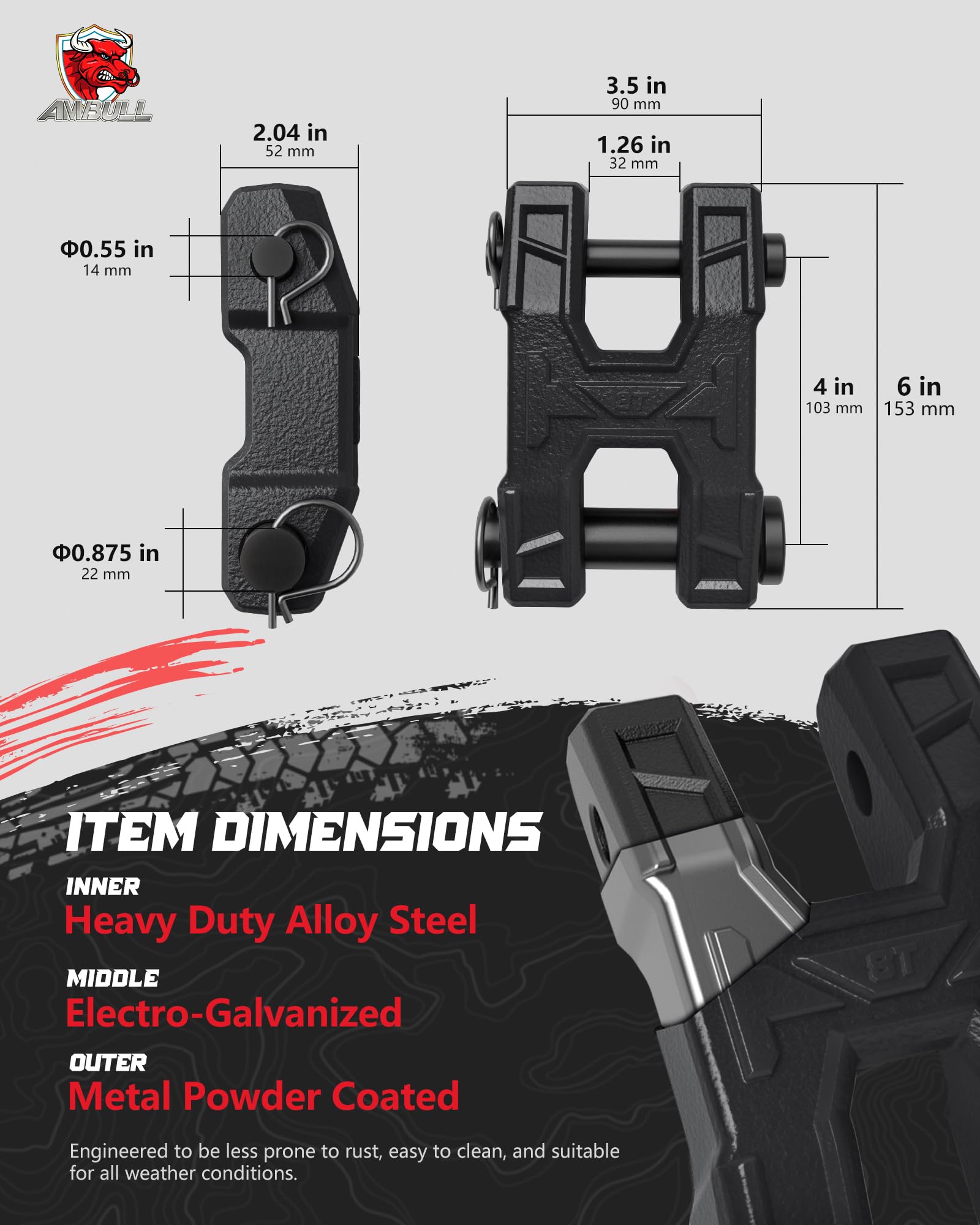 Snapklik.com : H-Shaped Towing Winch Shackle, Heavy Duty Winch Fairlead ...