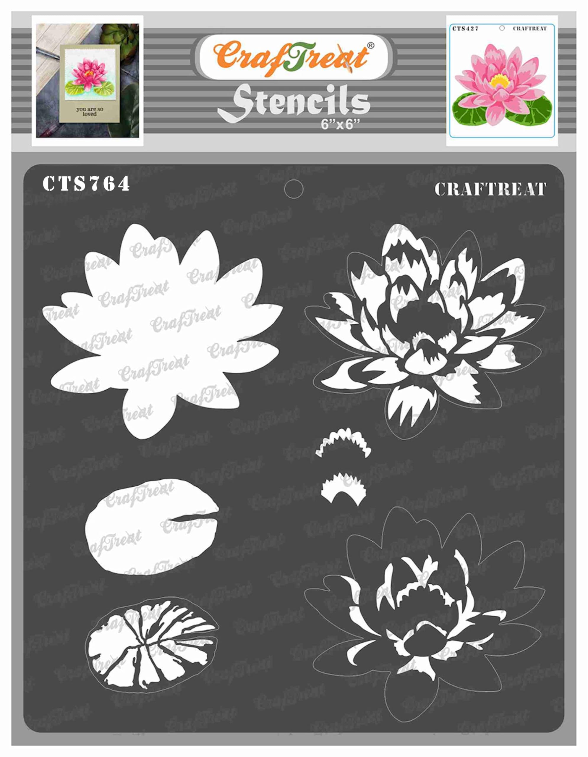Amazon.com : CrafTreat Reusable Layered Lotus Flower Stencils for ...