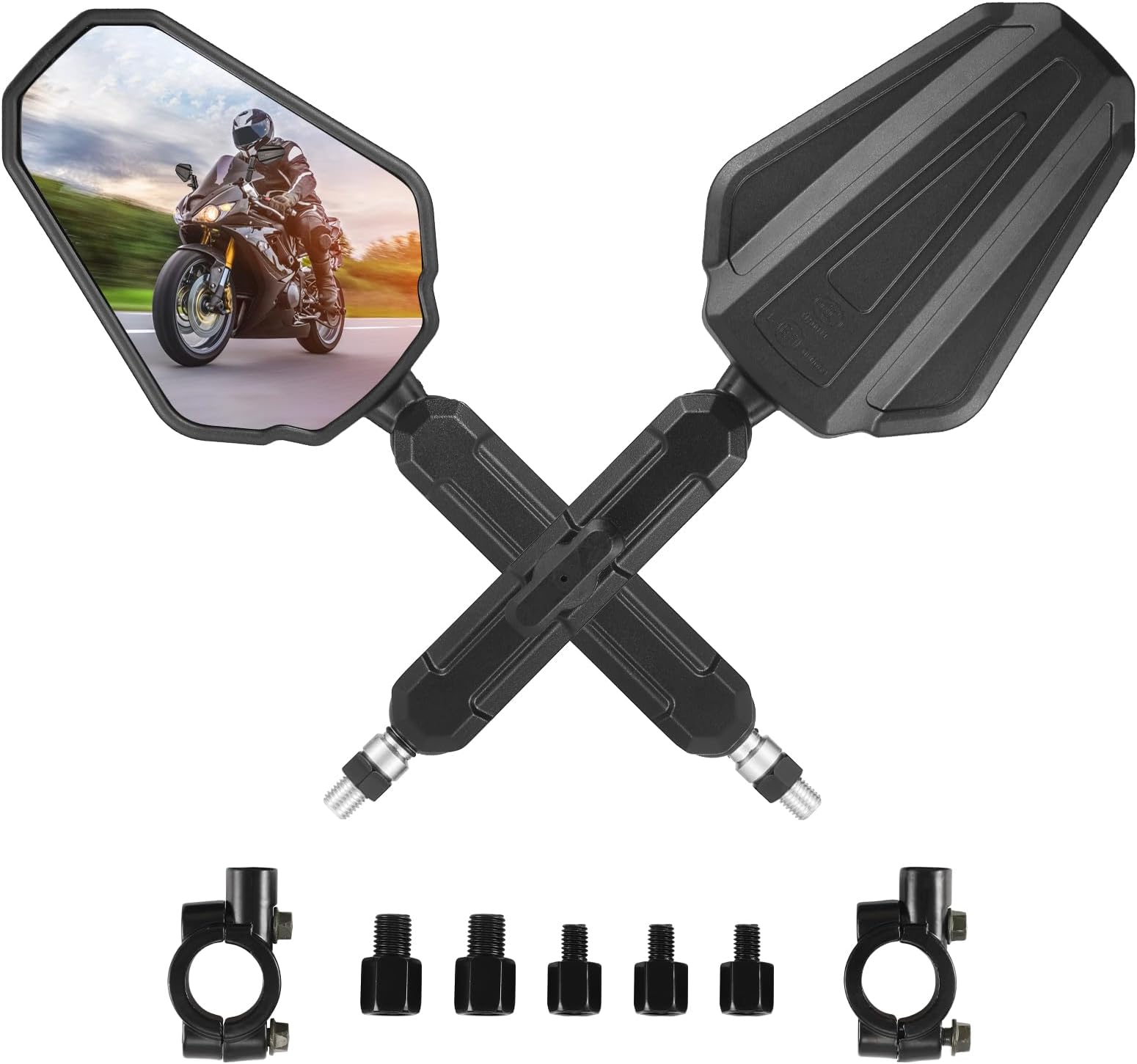 Amazon.com: OFIG Adventure Motorcycle Mirrors, Adjustable Motorcycle ...