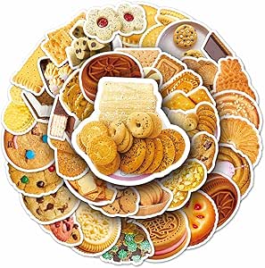 Amazon.com: Flavoured Biscuits Stickers for Water Bottles,Vinyl Cookie ...