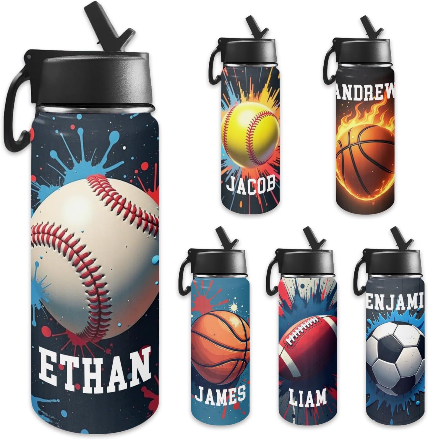 Amazon.com: Personalized Water Bottles for Kids for School, Customized ...