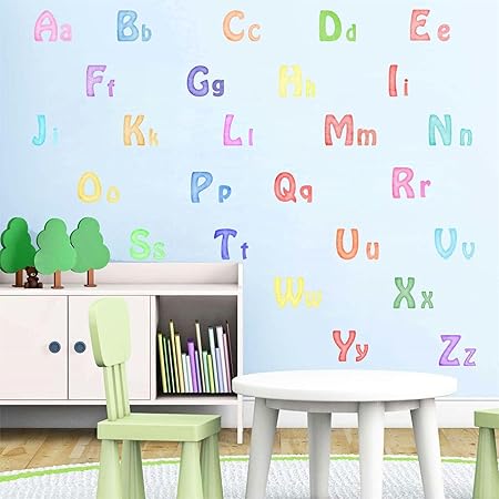 Amazon.com: ABC Wall Decals Classroom DIY Removable Watercolor Dot ...