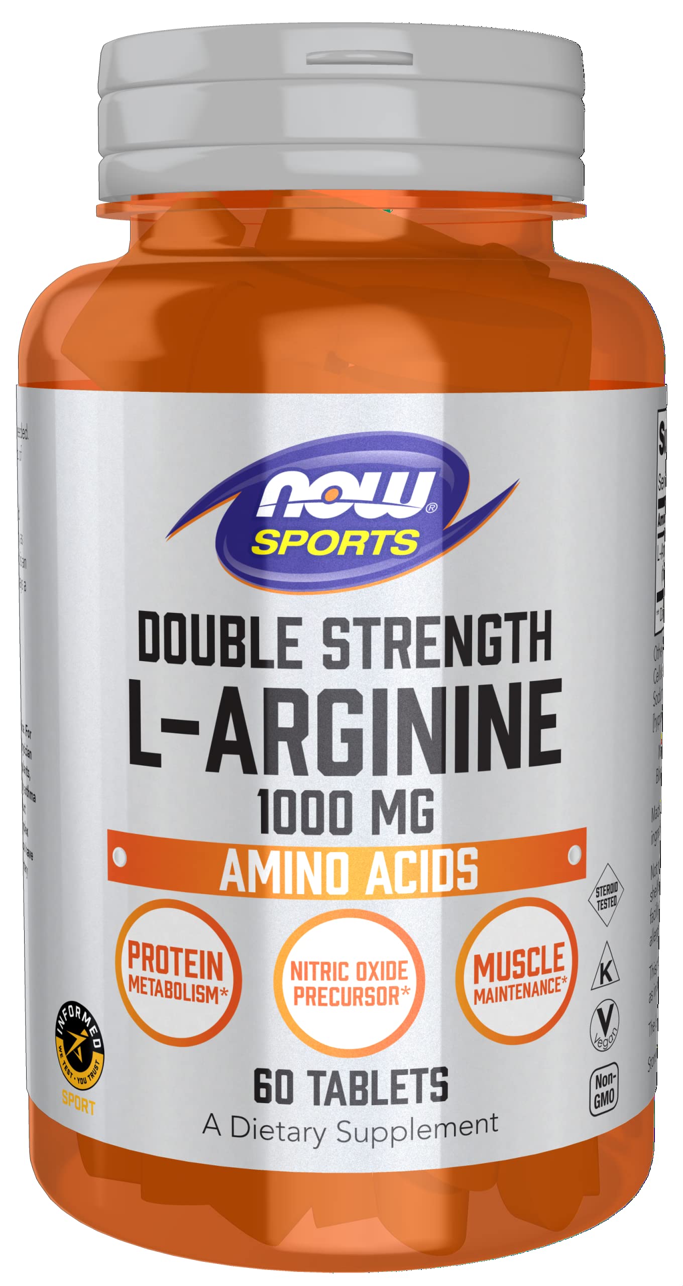 Amazon.com: NOW Foods Sports Nutrition, L-Arginine Double Strength ...