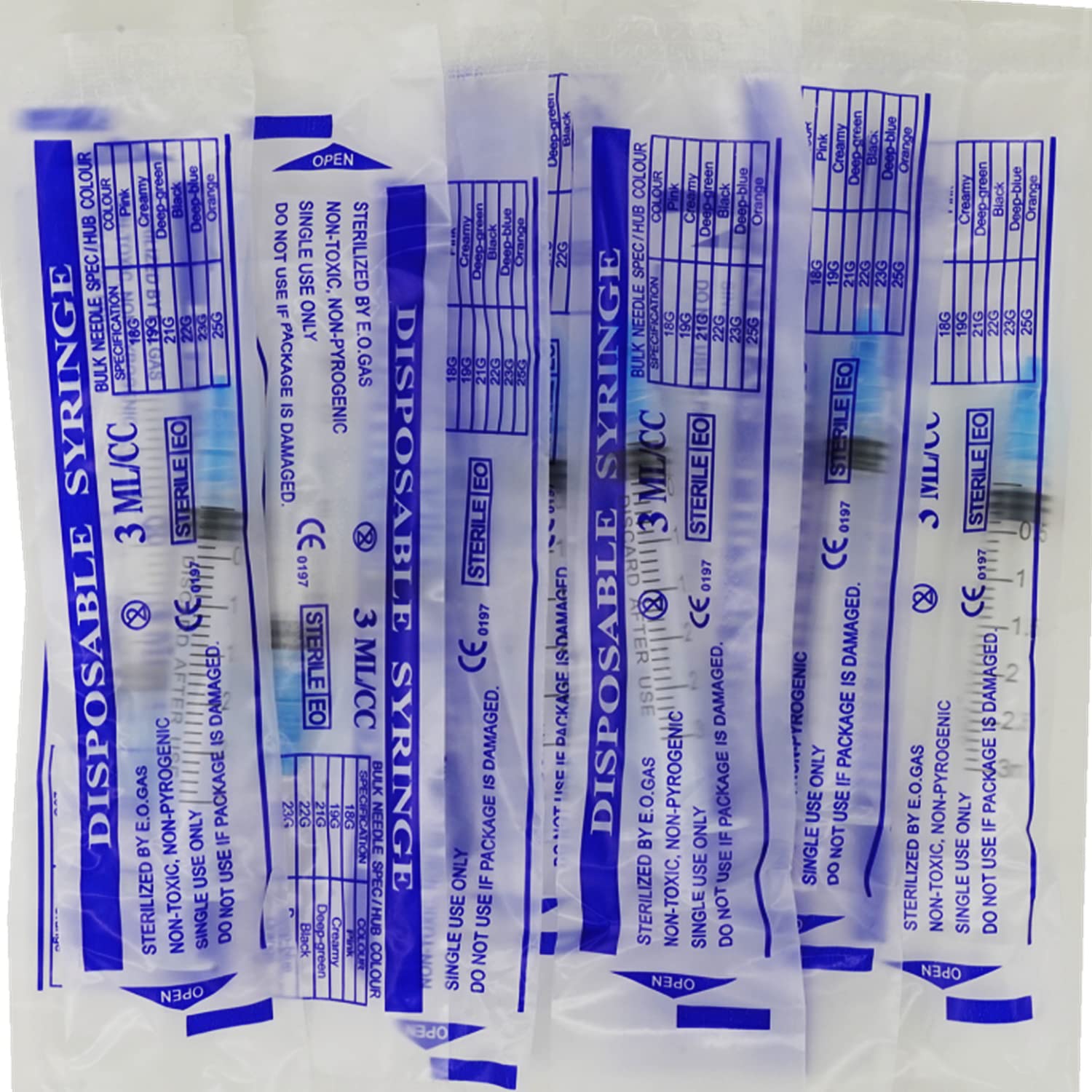 Snapklik.com : 100 Pack 3ml 23Ga Plastic Syringe