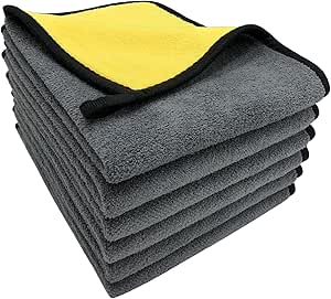 VAIYNWOM Microfibre Car Cloth, Set of 6 Microfibre Cloths, 500 GSM ...