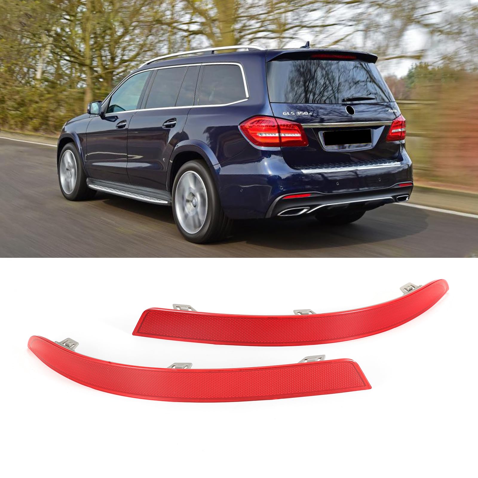 Amazon.com: BINB ROAD Rear Bumper Reflector 1668200374 + 1668200474 ...