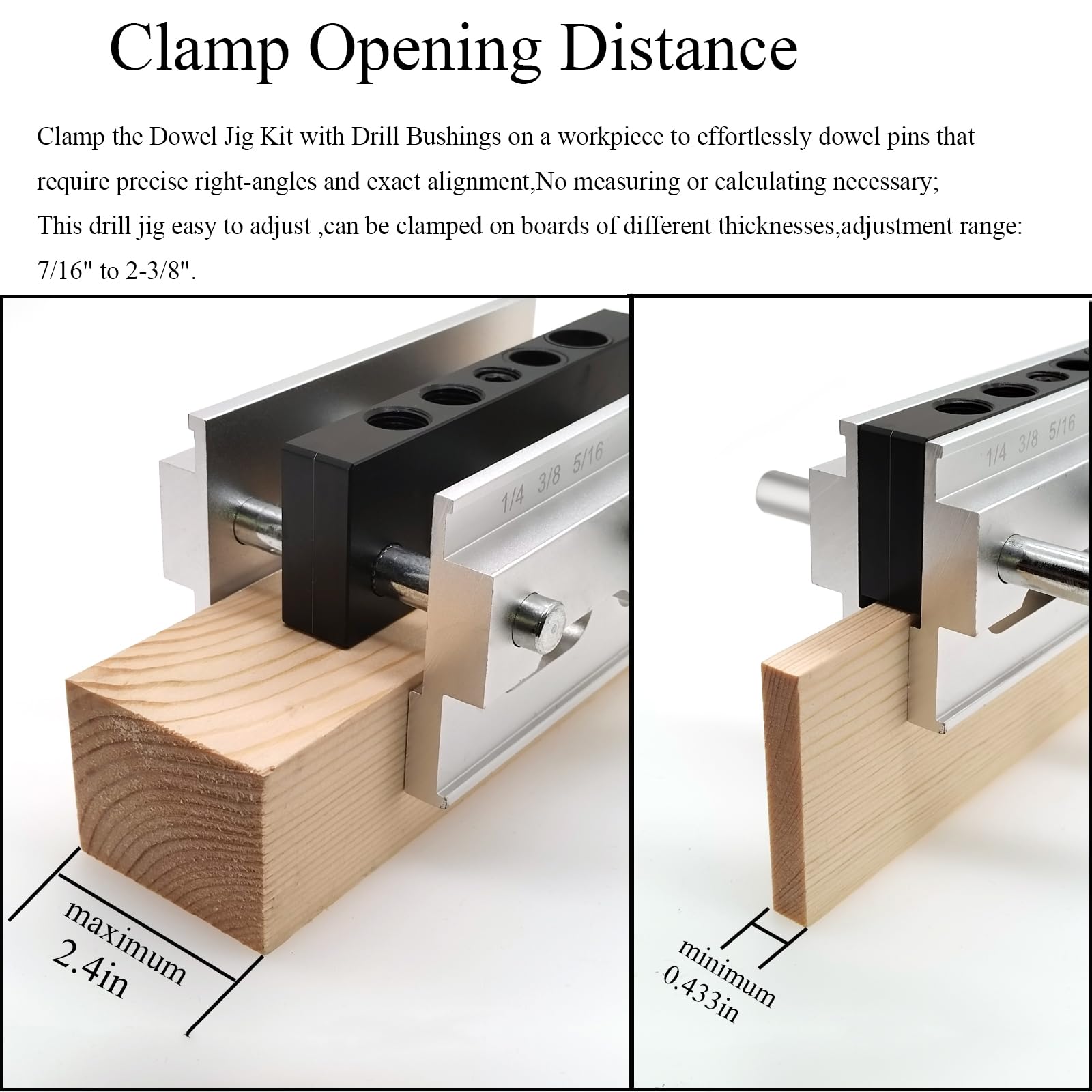 Snapklik.com : Self Centering Doweling Jigs Dowel Drill Guide Drill Jig ...