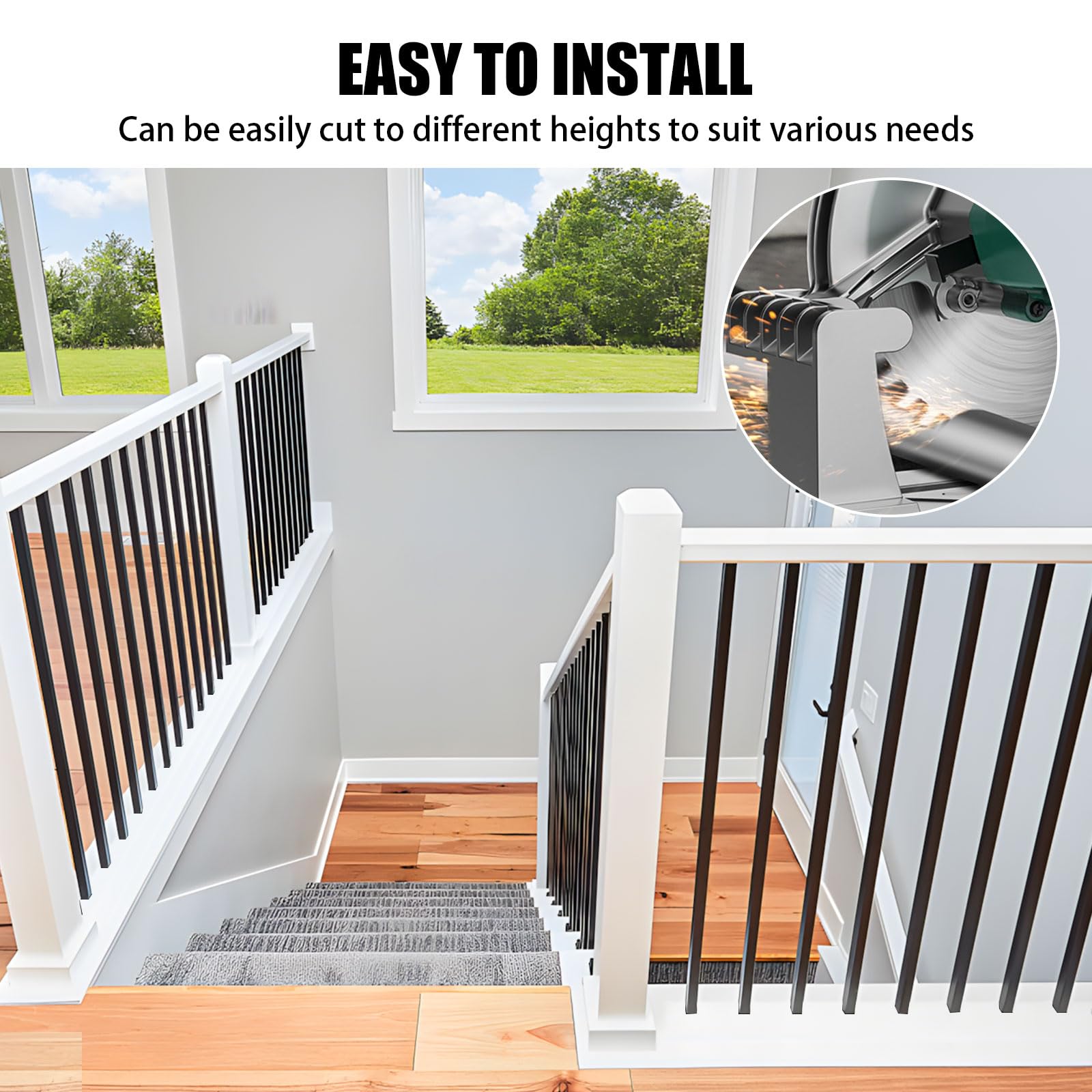 Snapklik.com : 15 Pack 44 Wrought Iron Balusters, Hollow Straight Bar ...