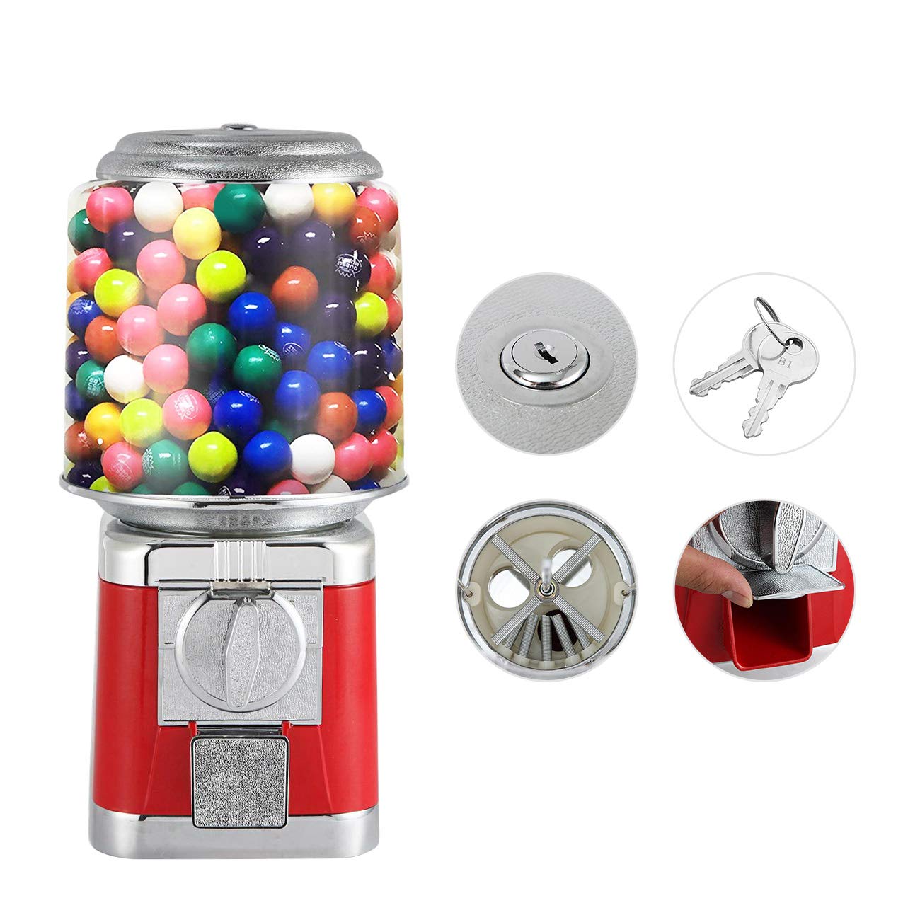 Buy Gumball Machine Metal Gumball Candy Vending Machine Removable ...