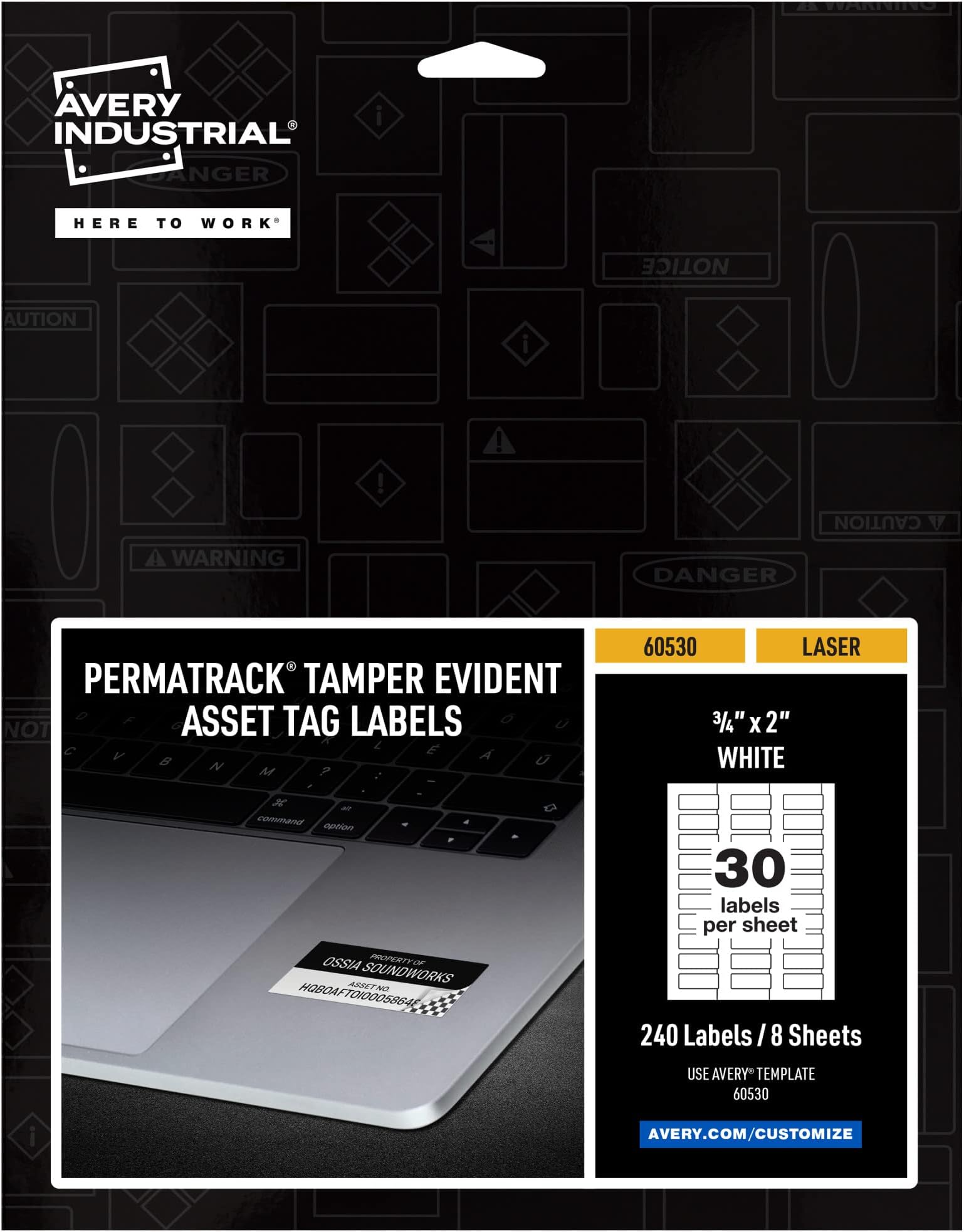 Amazon.com : Permatrack Tamper-Evident Asset Tag Labels Laser Printers ...
