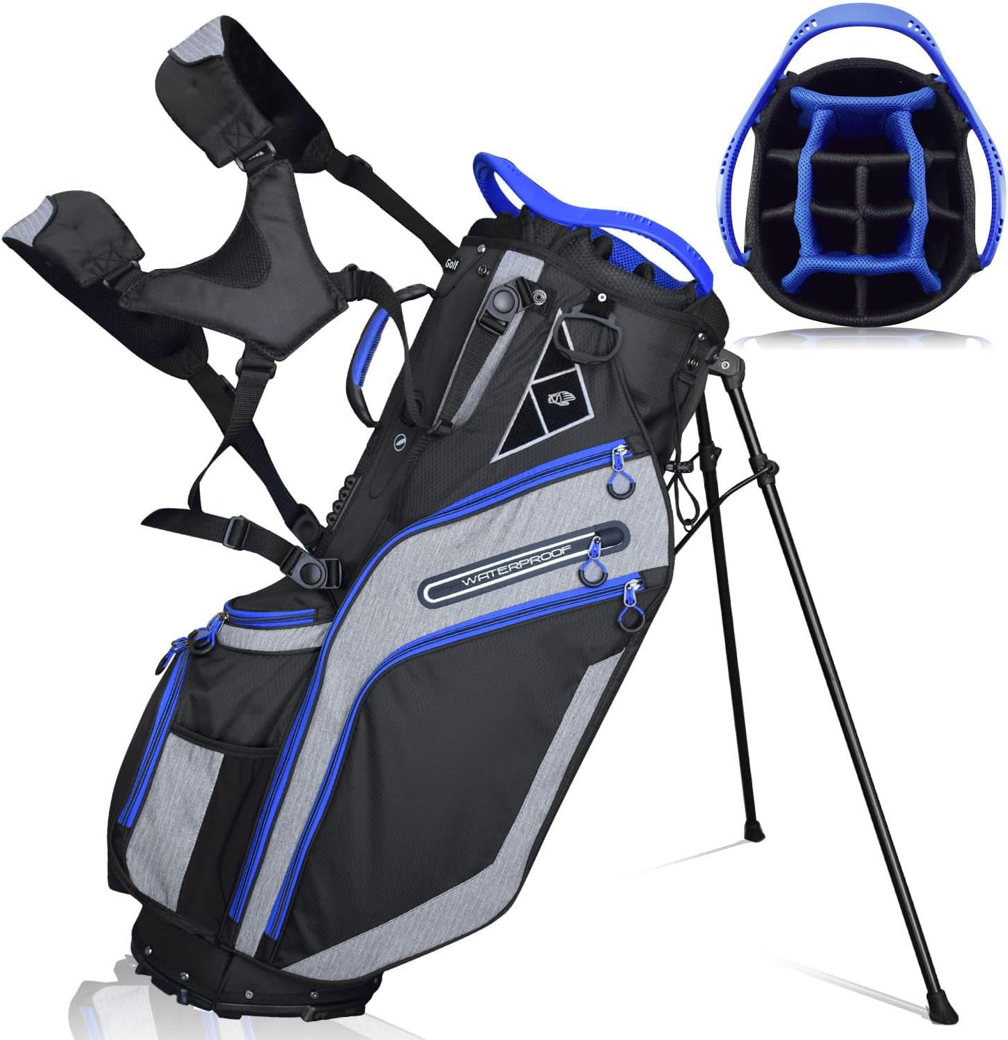 Golf Stand Bag 14 Way Top Dividers Ergonomic with Stand 8 Pockets,Lightweight Golf Bag for Men ...