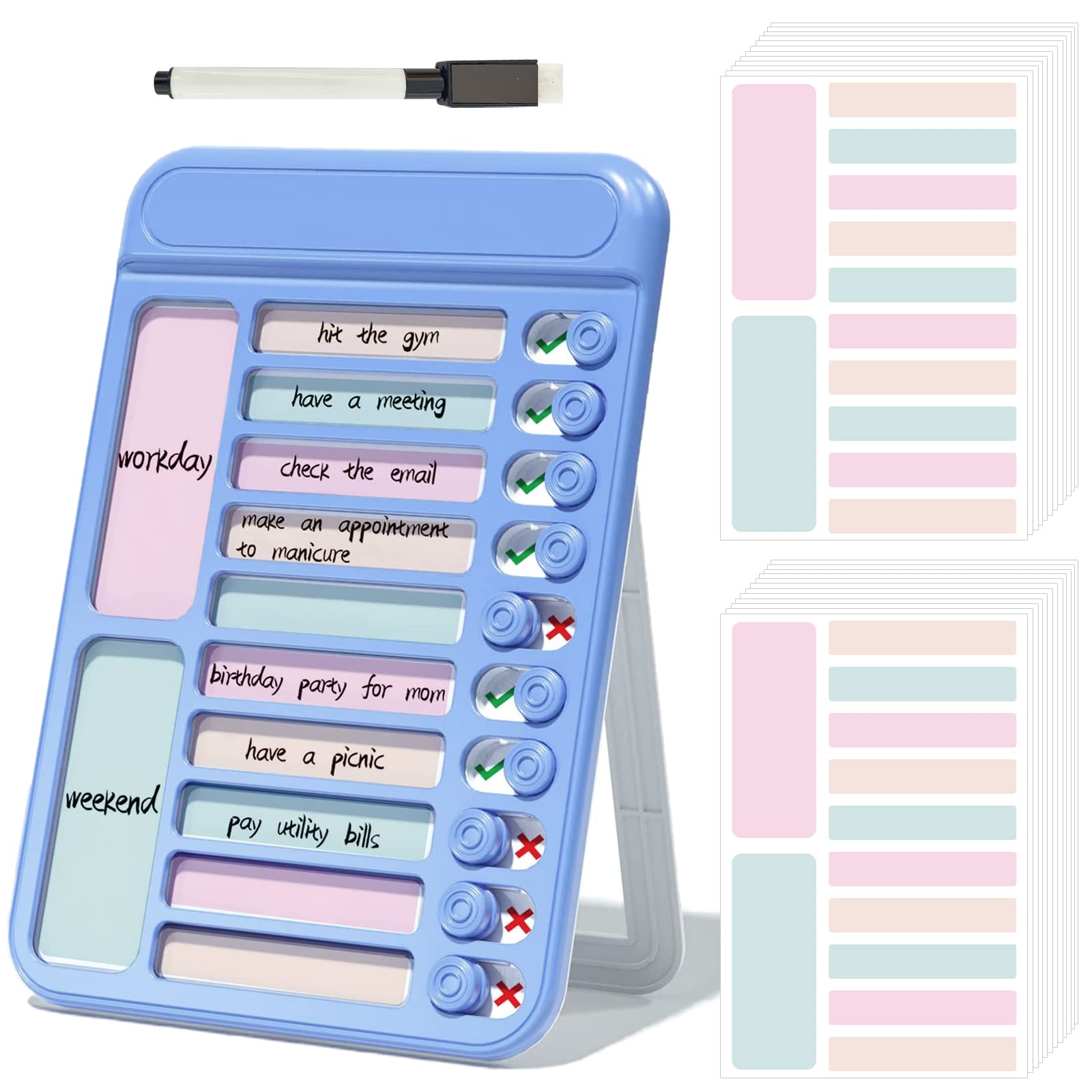 Snapklik.com : Blue Chore Chart For Adult Kids Checklist Board To Do ...