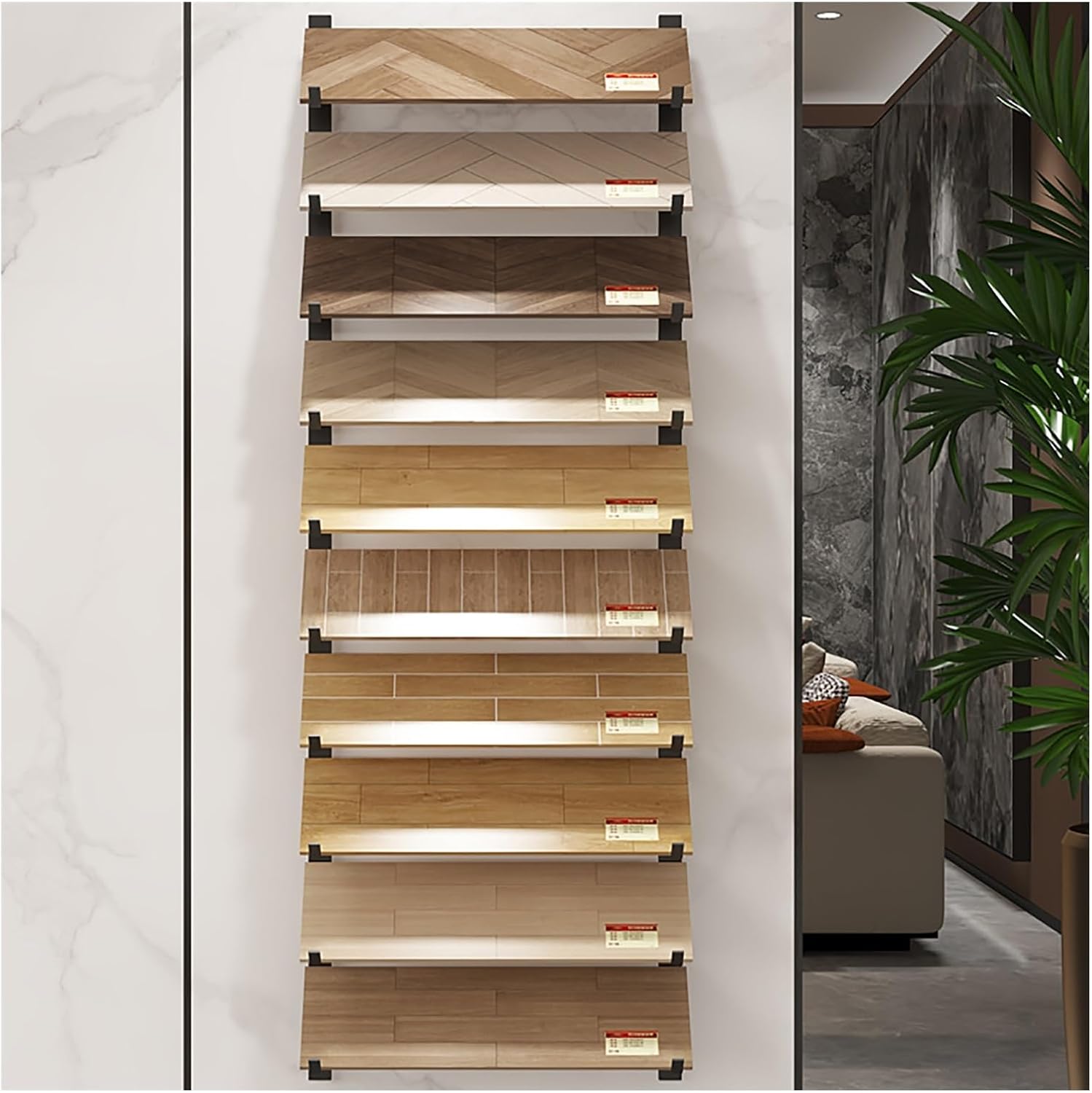 Amazon.com: 10 Tier Floor Tile Display Stand,Large Wall-Mounted ...