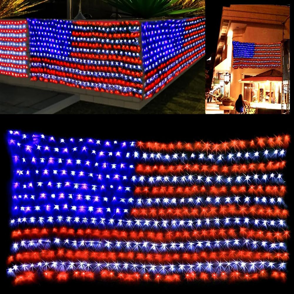 Amazon.com : Qulist 4th of July Decorations, 420 LED 24V Plug in Red ...