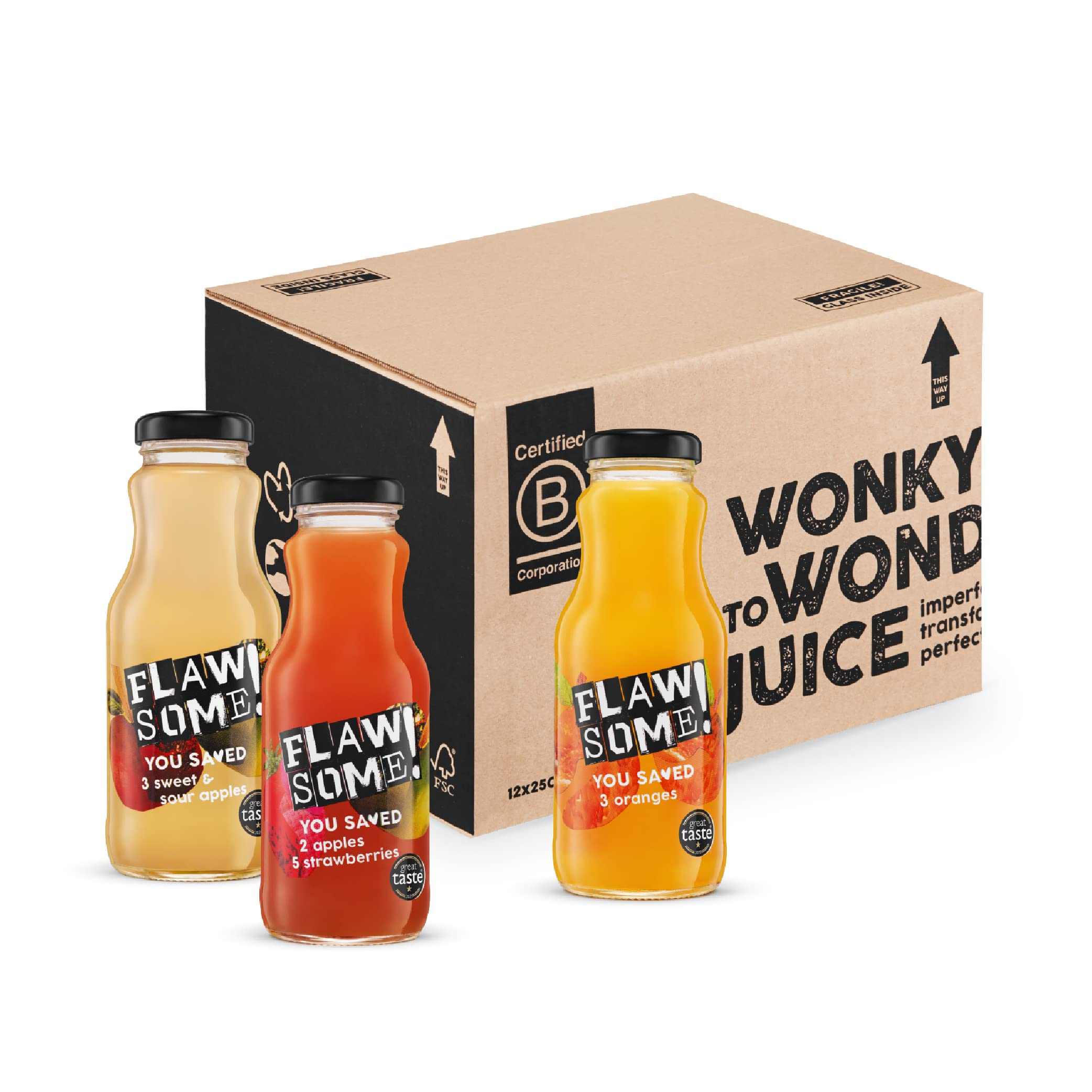Flawsome! Variety Pack 12x250ml - Cold-Pressed Juice - No Added Sugar ...