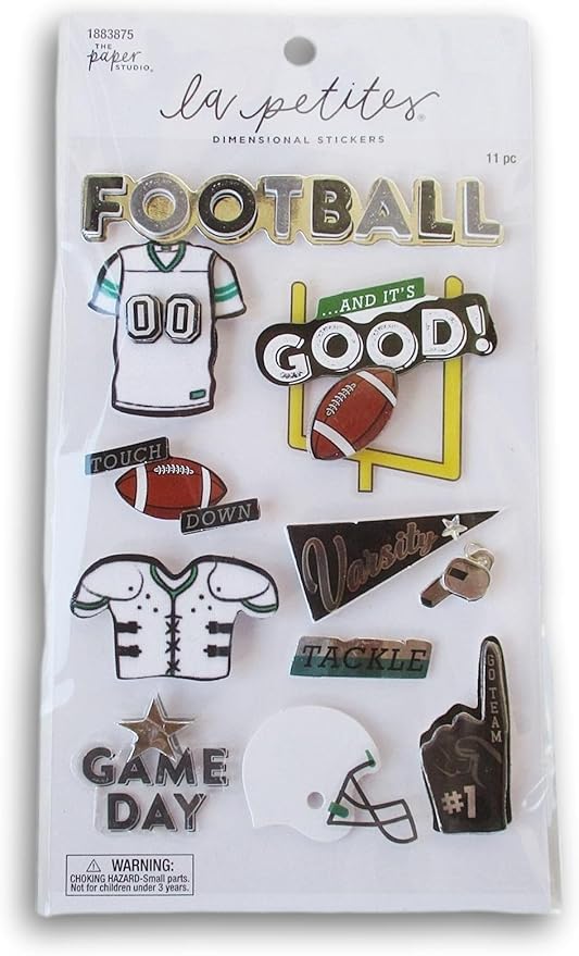 Amazon.com: Stickabilities Football 3D Stickers for Journaling ...