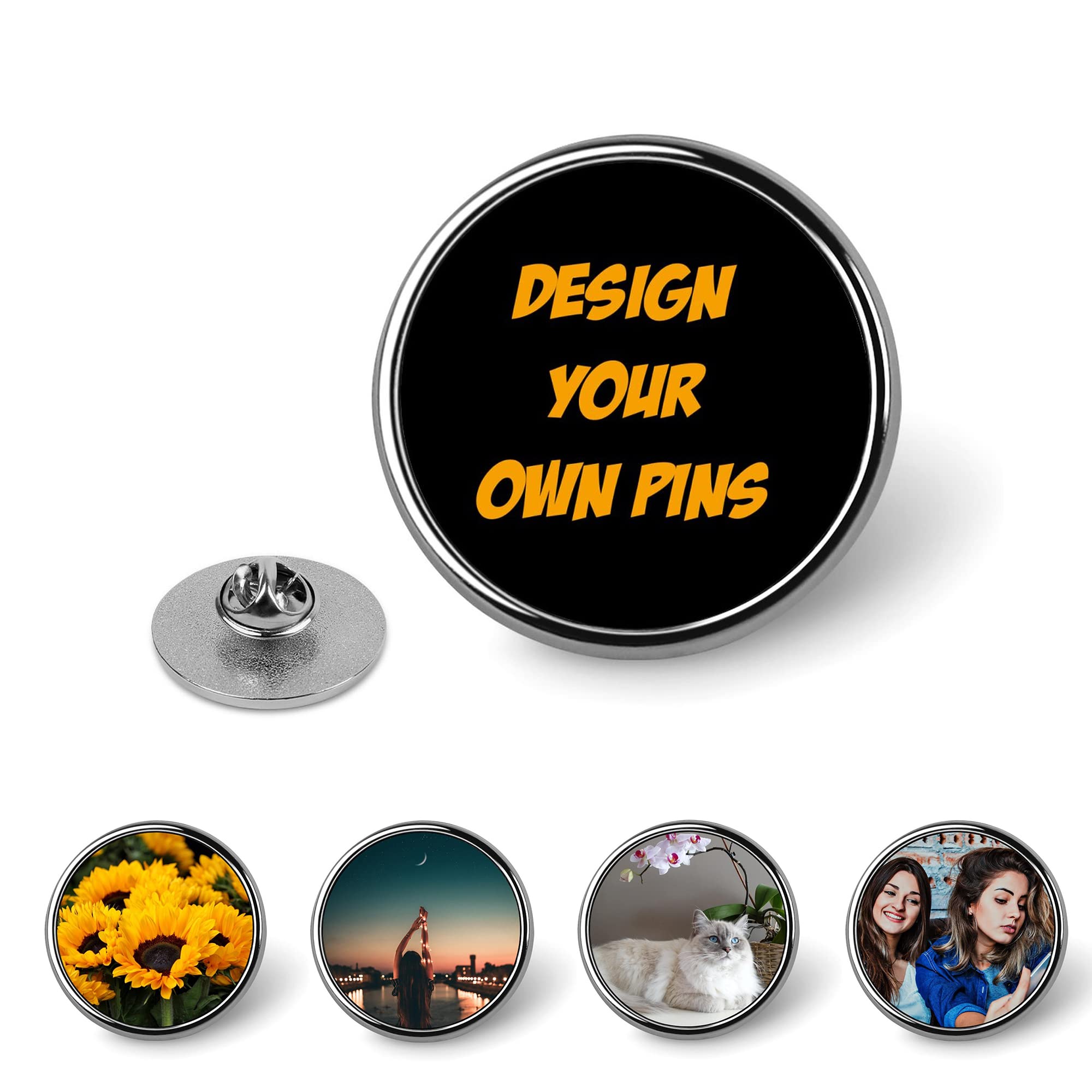 Amazon.com: Keylfo Custom Pins Buttons 1/5/50 Bulk Design Your Picture Text Personalized Hat ...