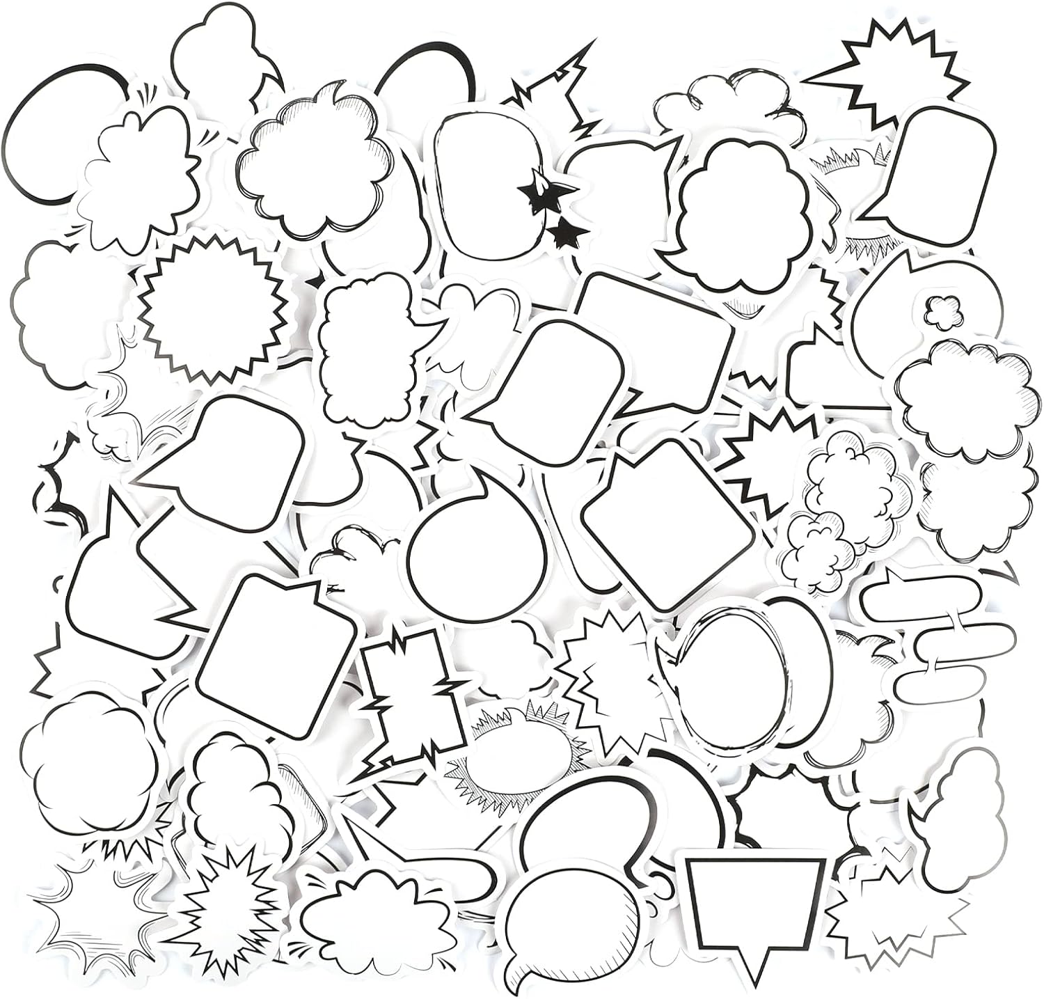 Amazon.com : 90 Pcs Thought Cloud Sticker Notes Talking Bubble Shaped ...