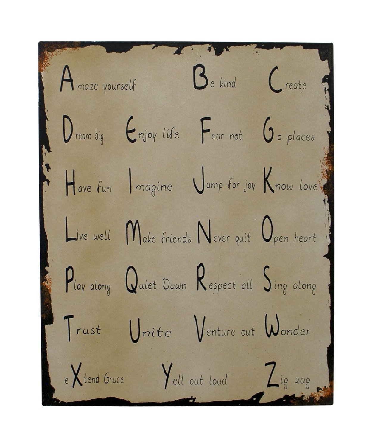 Amazon.com: Grace Home ABC''s of Life Metal Antique Wall Art Decor Sign ...
