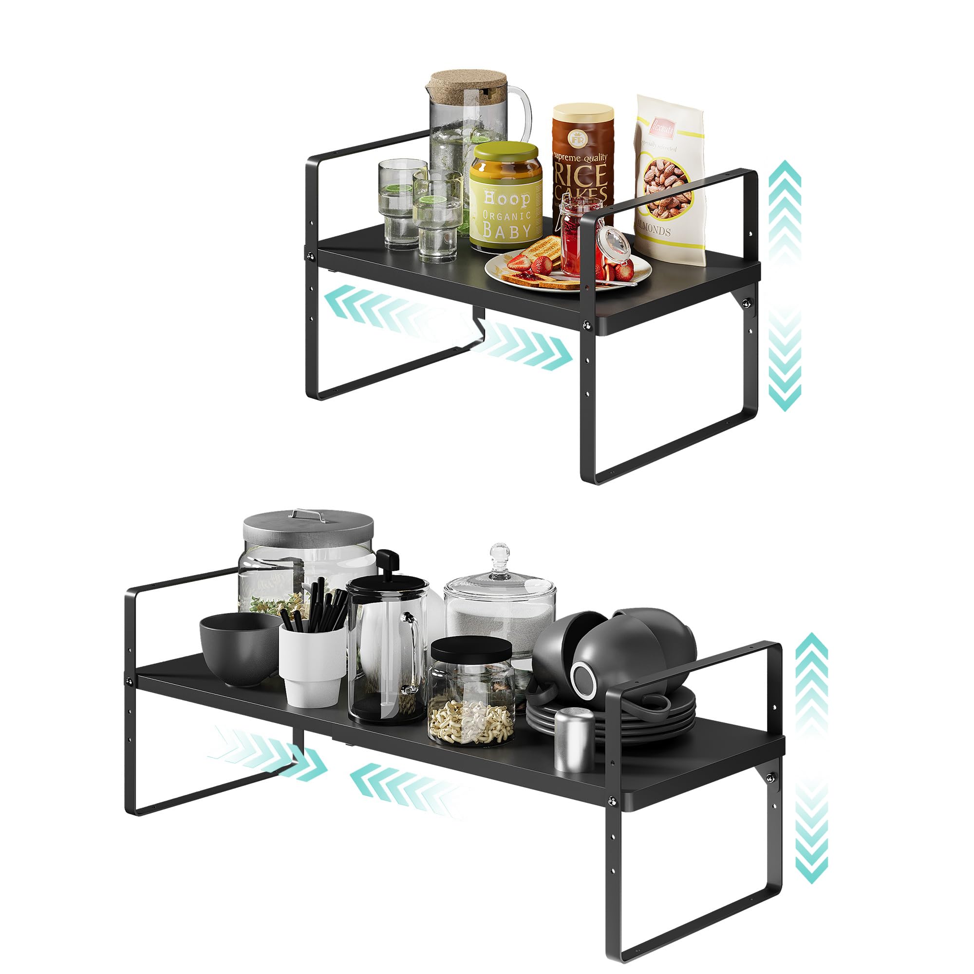 Amazon.com: jkxoo Expandable Cabinet Shelf Organizers, Stackable Metal ...