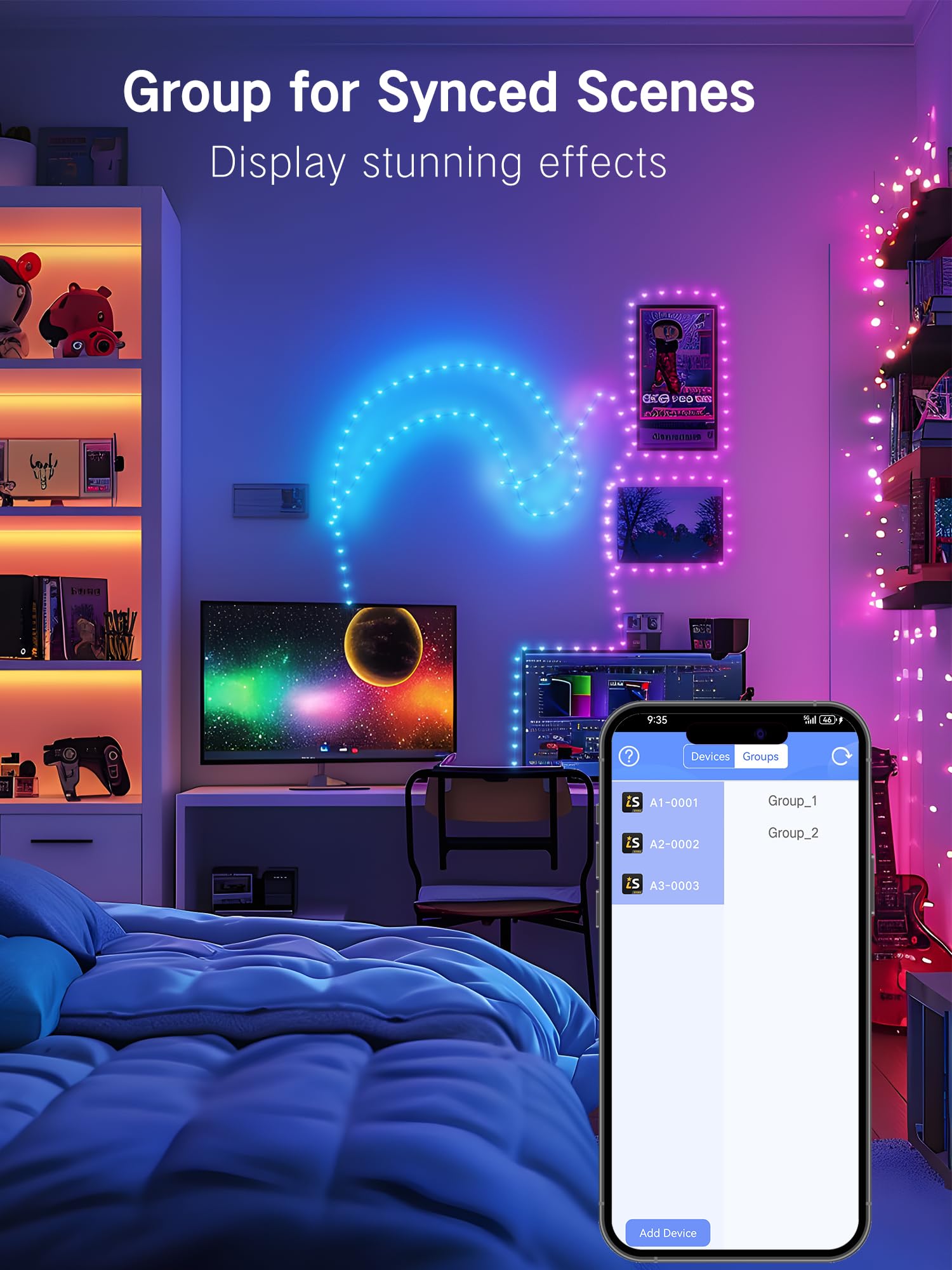 Snapklik.com : Smart Heart Lights, 100 LED RGB Color Changing String ...
