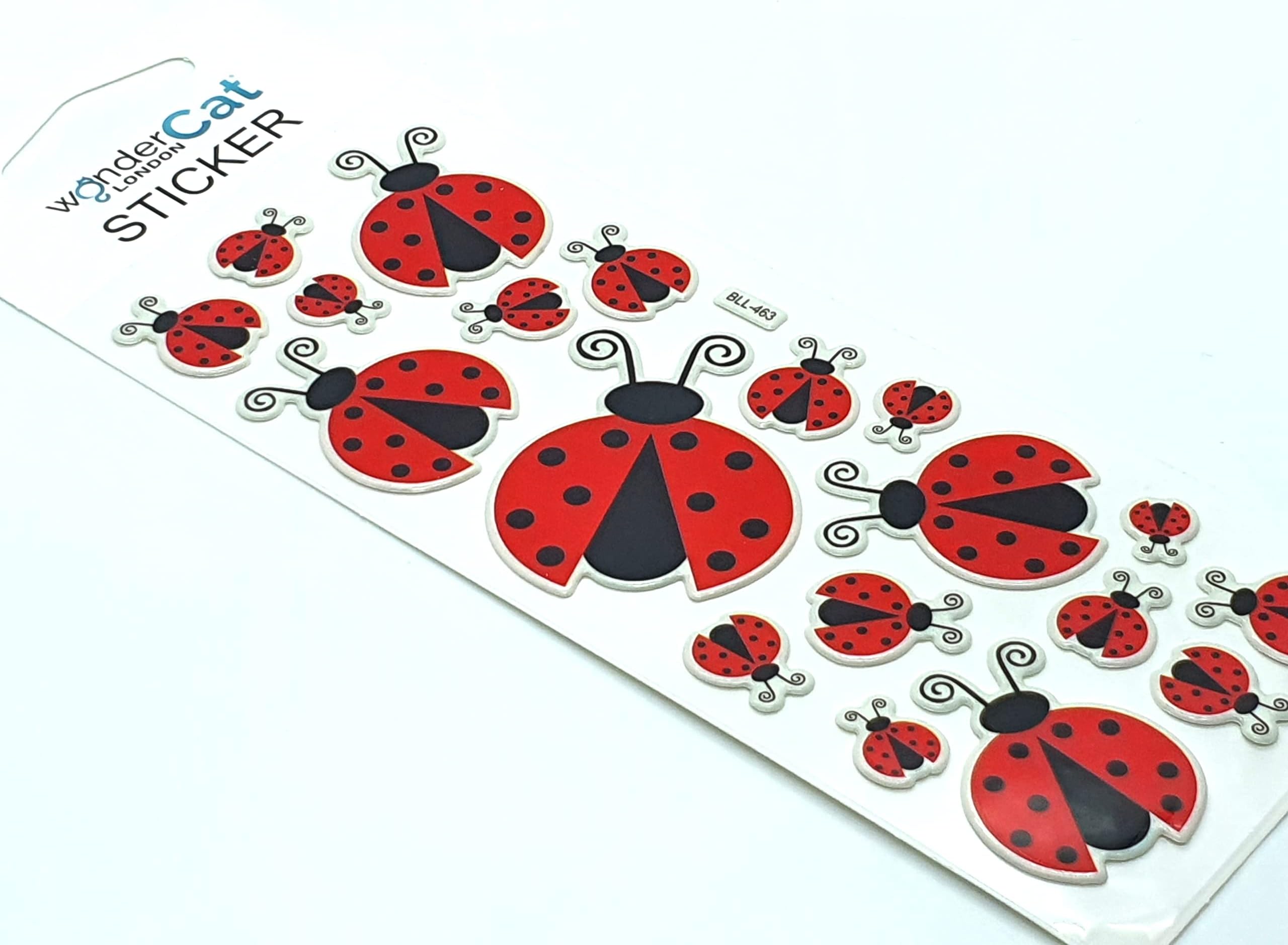 4 x 5cm Red Ladybird Vinyl Stickers - Ladybug Insect Nature Science ...