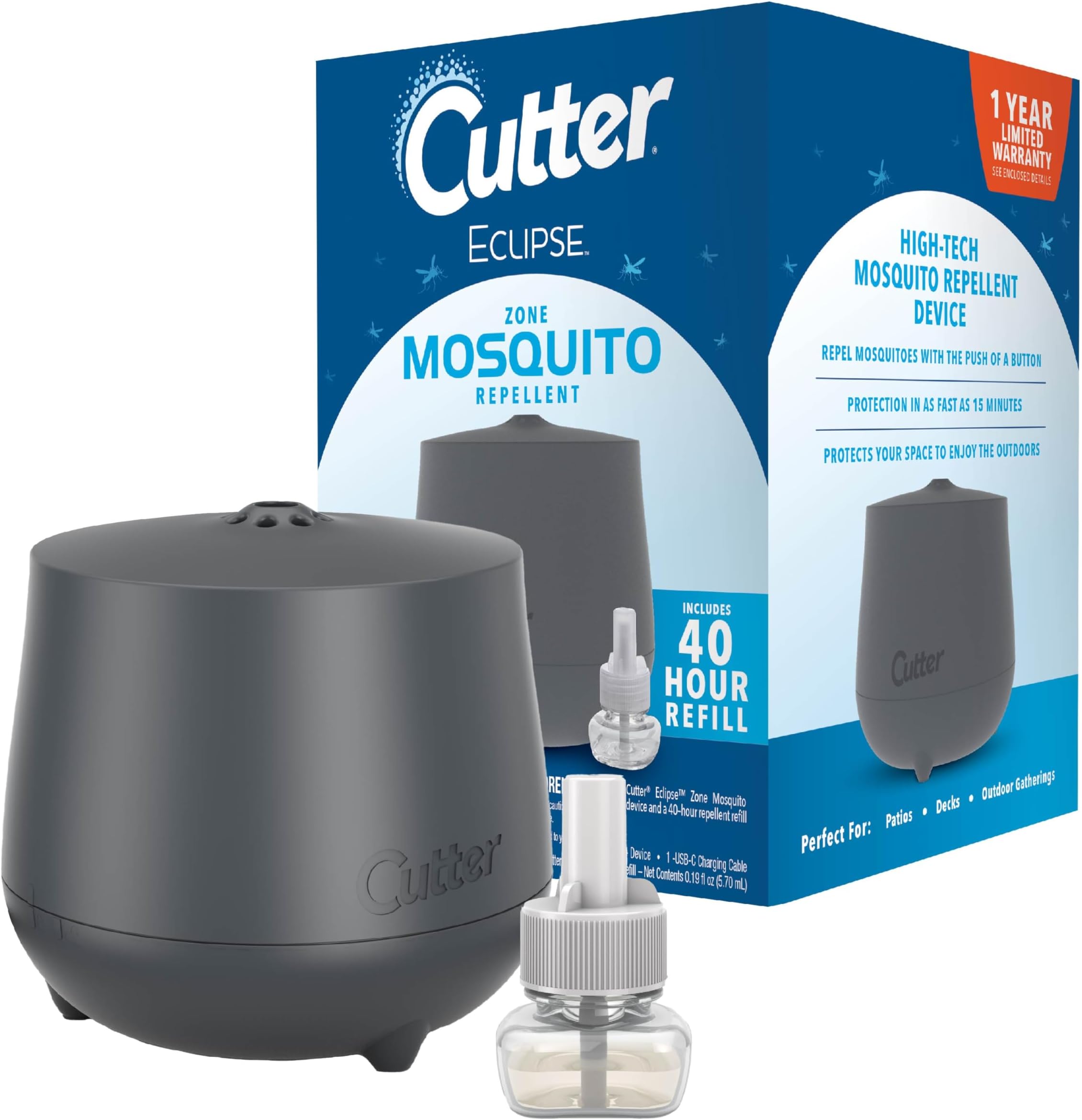 Amazon.com: Cutter Eclipse Zone Mosquito Repellent Device, Outdoor ...