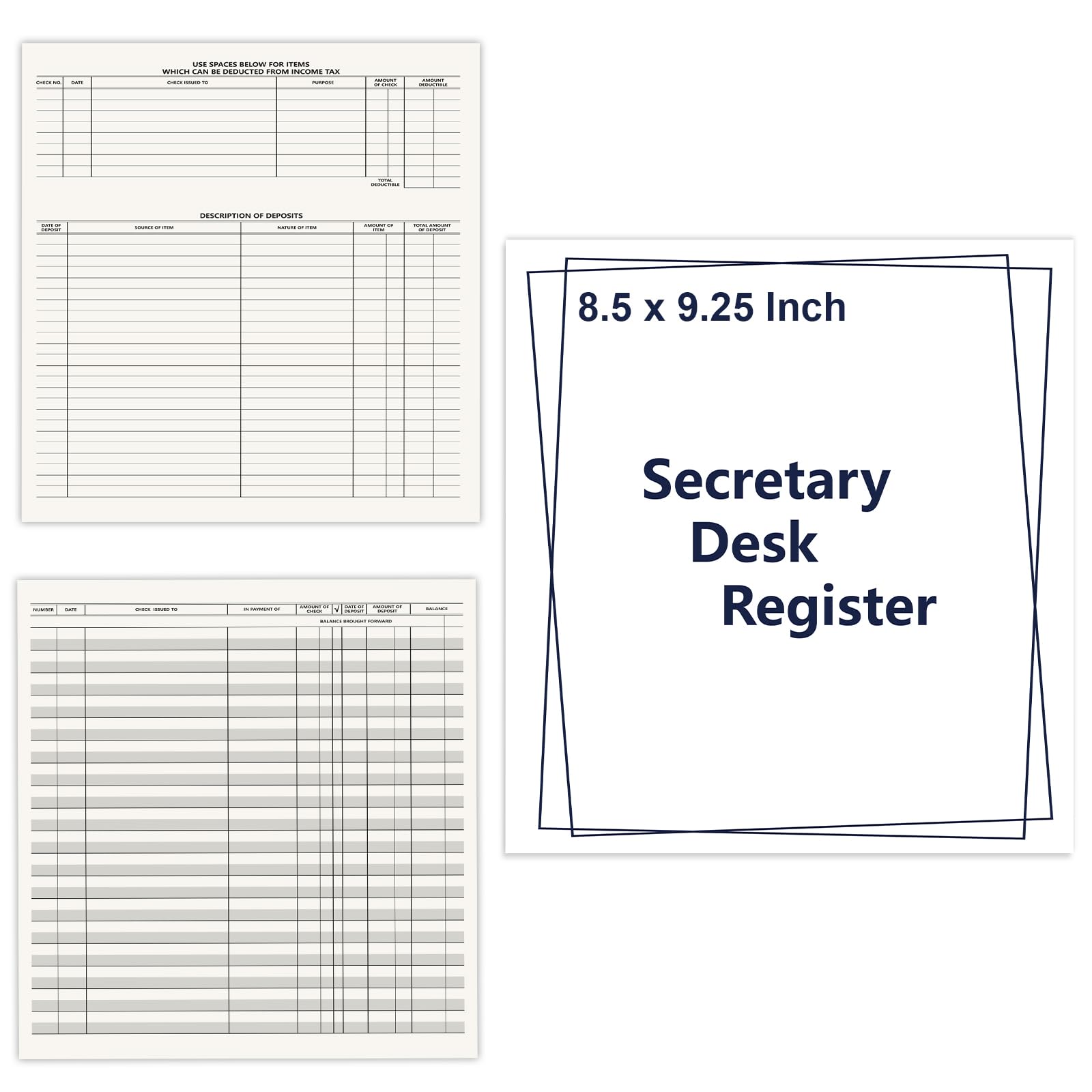 Amazon.com : 1 Pack Check Desk Registers 8.5 x 9.25 Inch Large ...