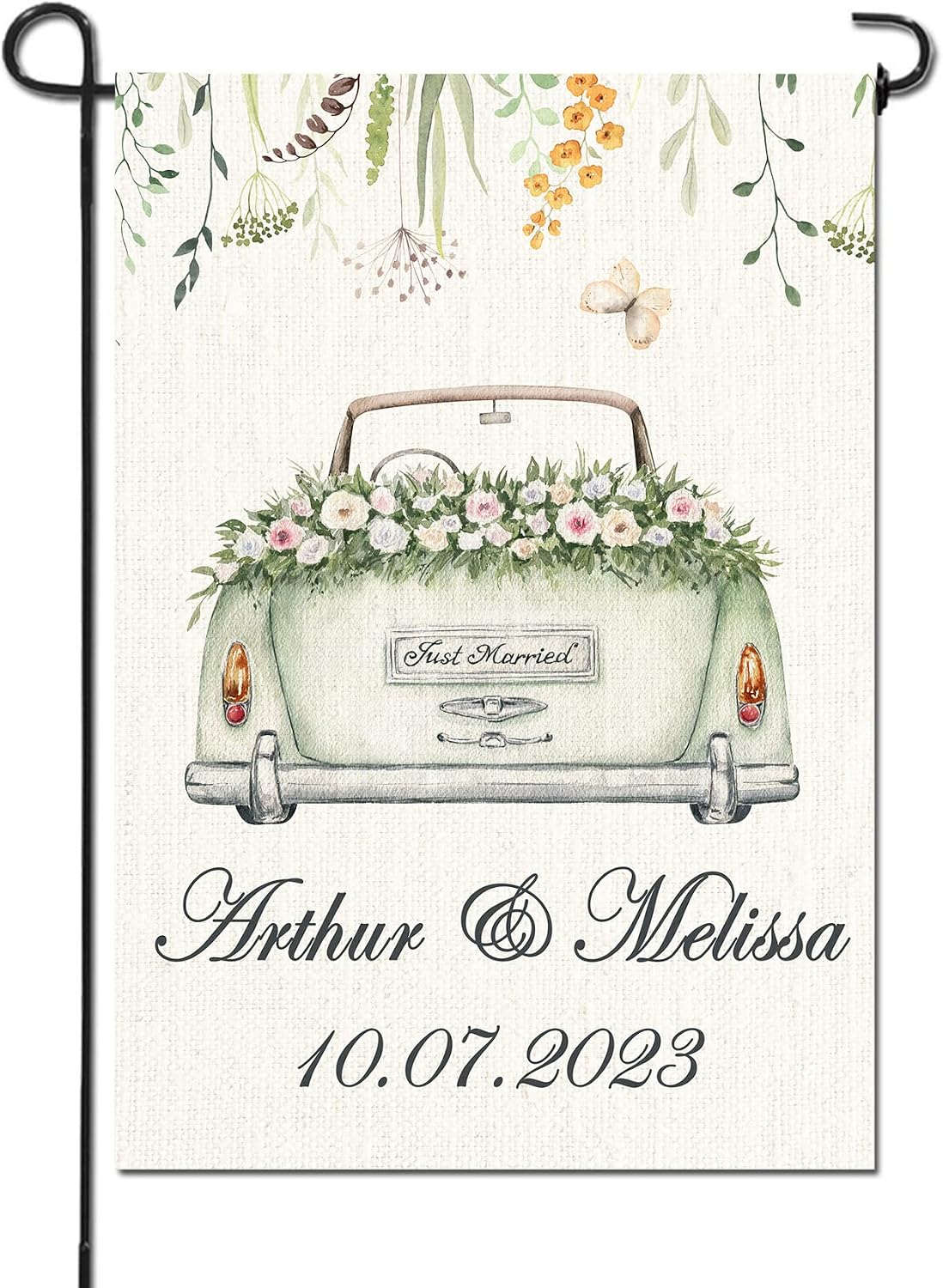 Amazon.com : Welcome Wedding Garden Flag Personalized Bride And Groom ...