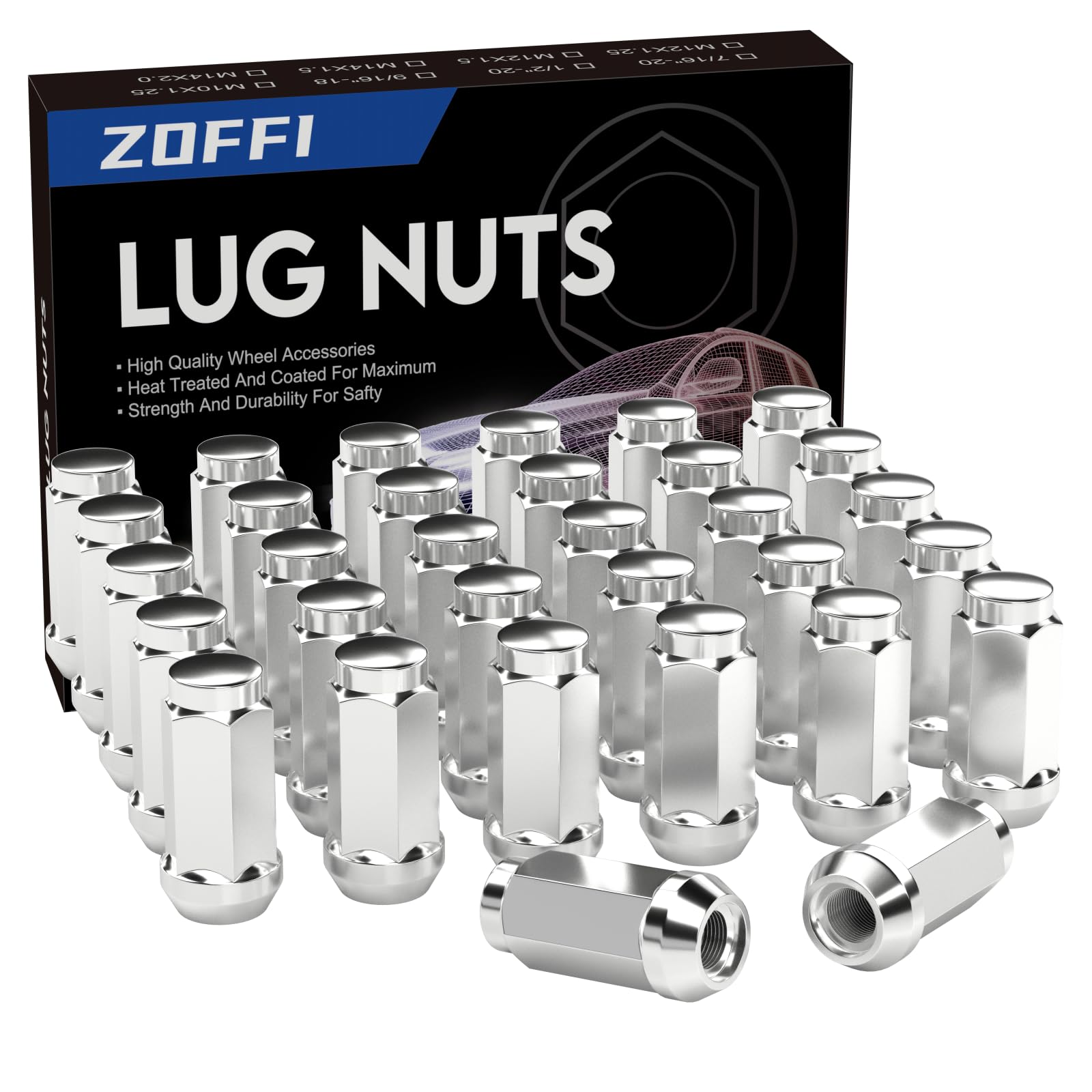 Amazon.com: ZOFFI M14x1.5 Lug Nuts, Replacement for 1999-2020 Silverado ...