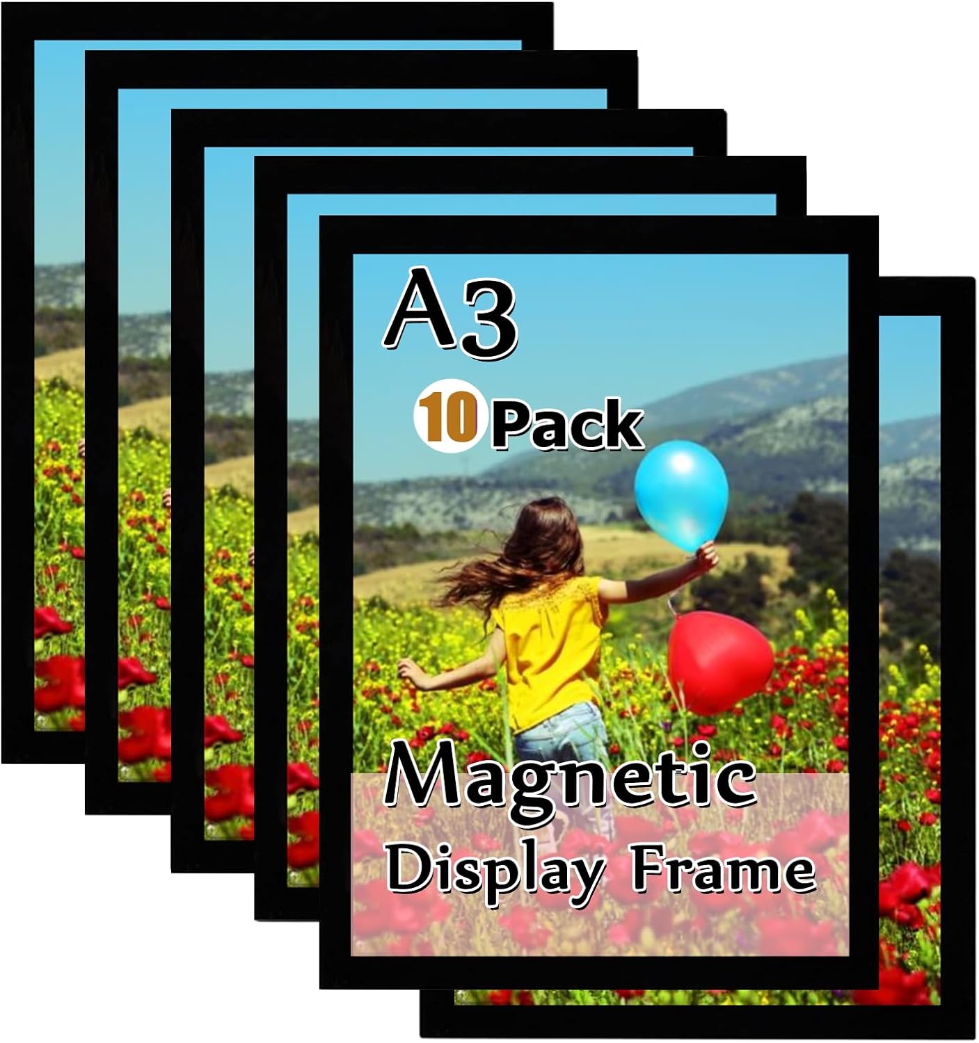 Gocoffun A3 Magnetic Sign Holder, 10 Pack Self Adhesive Magnetic ...