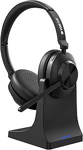 Voistek Wireless Headset with Noise Cancelling Microphone Bluetooth ...