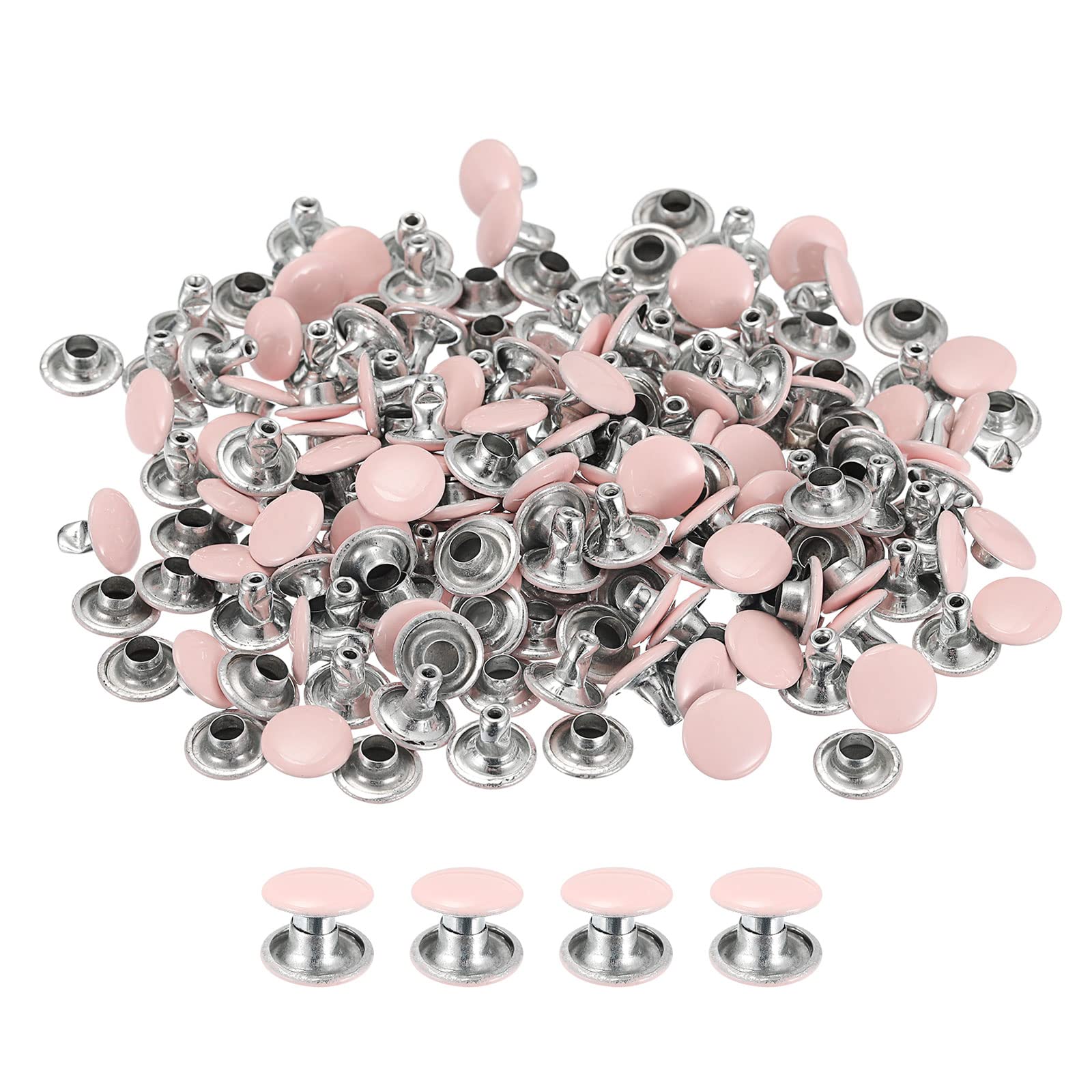 Amazon.com: uxcell 100 Sets Leather Rivets, 8mm Double Cap Rivets 7mm ...