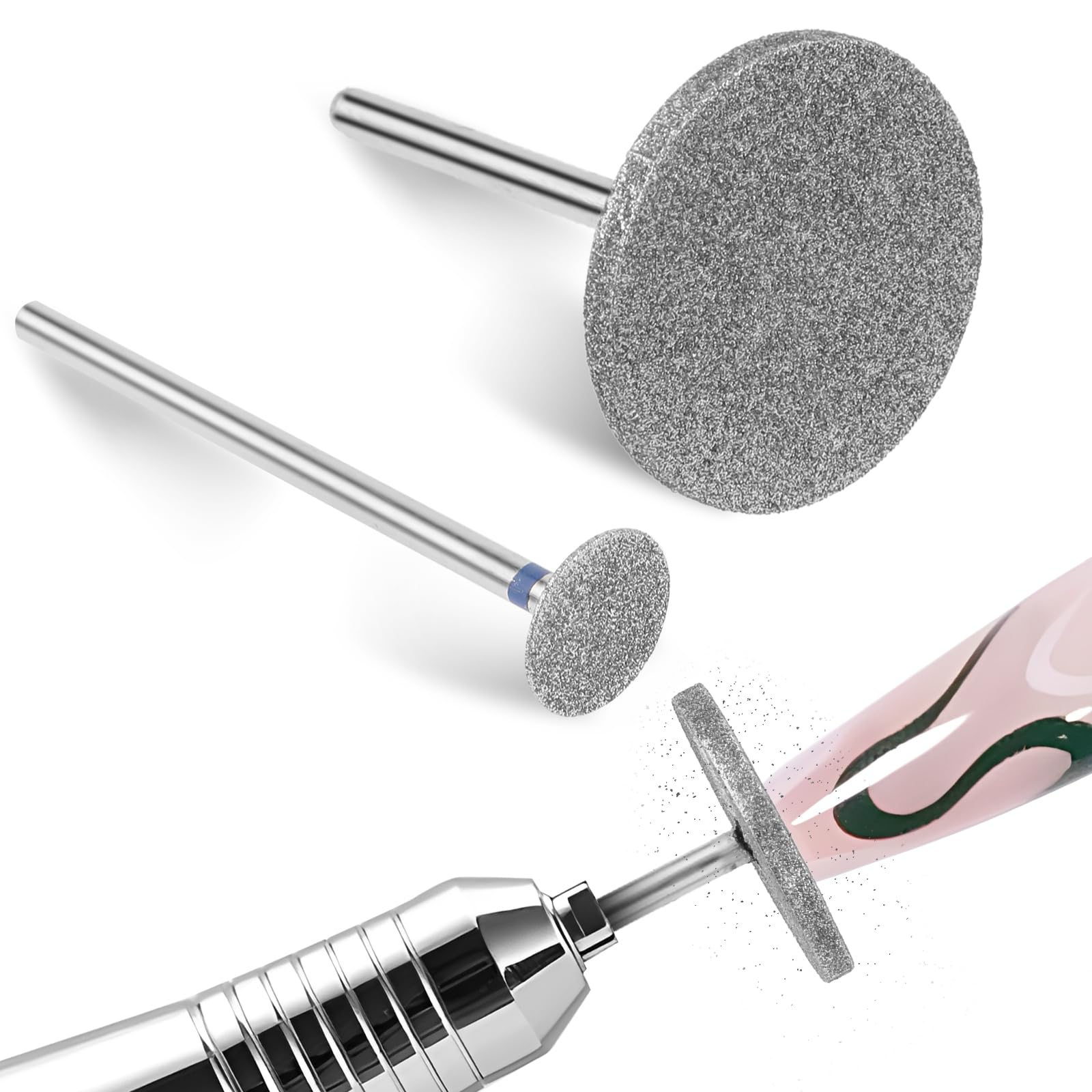 Amazon.com: JIEYAO 2 Pcs Sanding Disc Nail Drill Bits, Flat Nail Drill ...