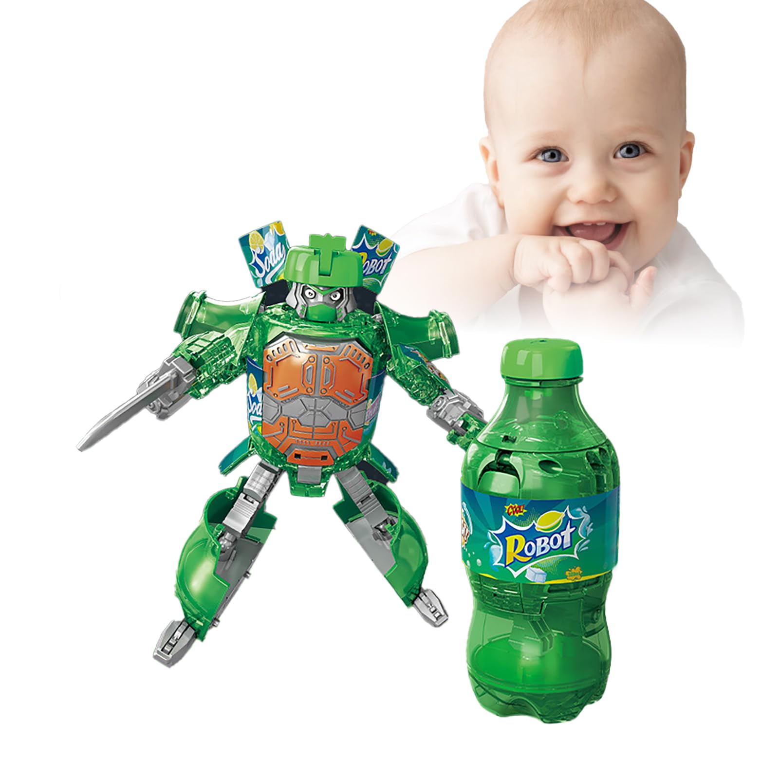 Amazon.com: 2024 New Beverage Bottles Transformer Robot Toys, Soda Can ...